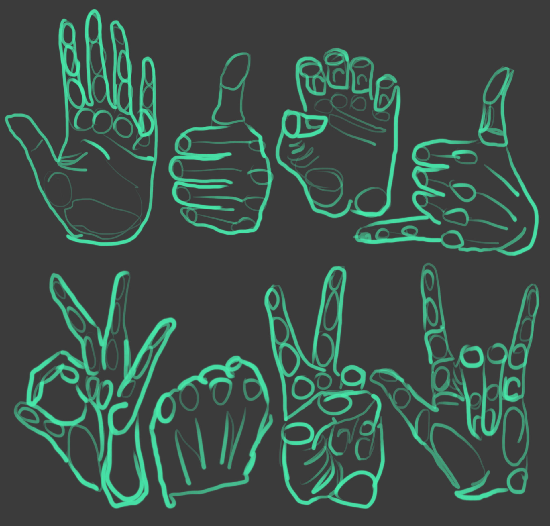ArtStation - Hands sketches and step by step drawings