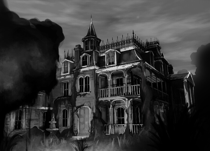 ArtStation - Haunted Mansion Greyscale