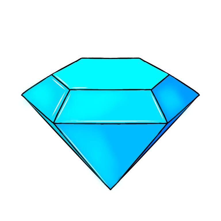 2d Drawing Of A Diamond