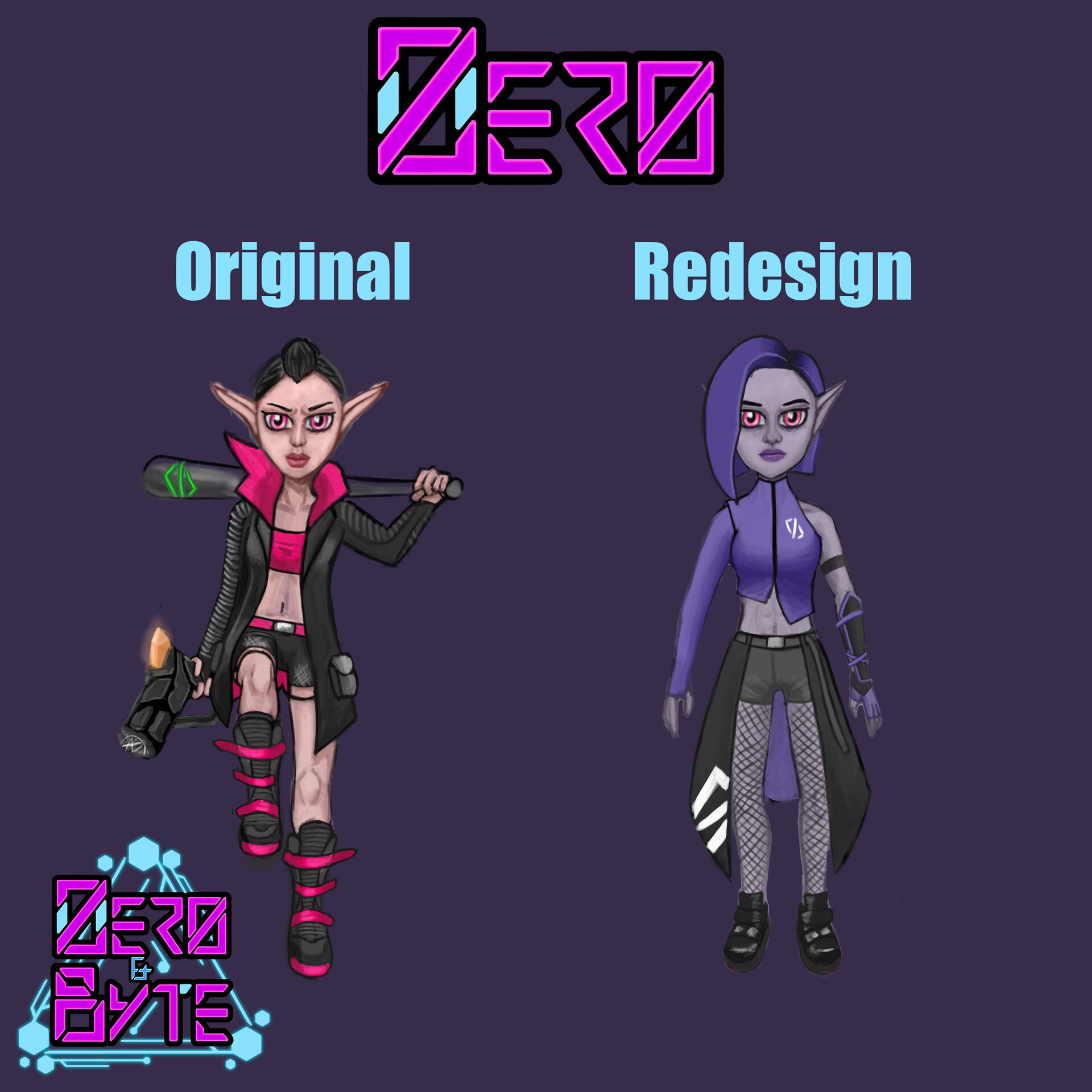 ArtStation - Zero and Byte Redesign