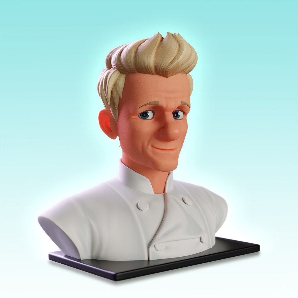 Paul Ferry - Portrait in Blender - Gordon (Gordon Ramsay's Chef Blast)
