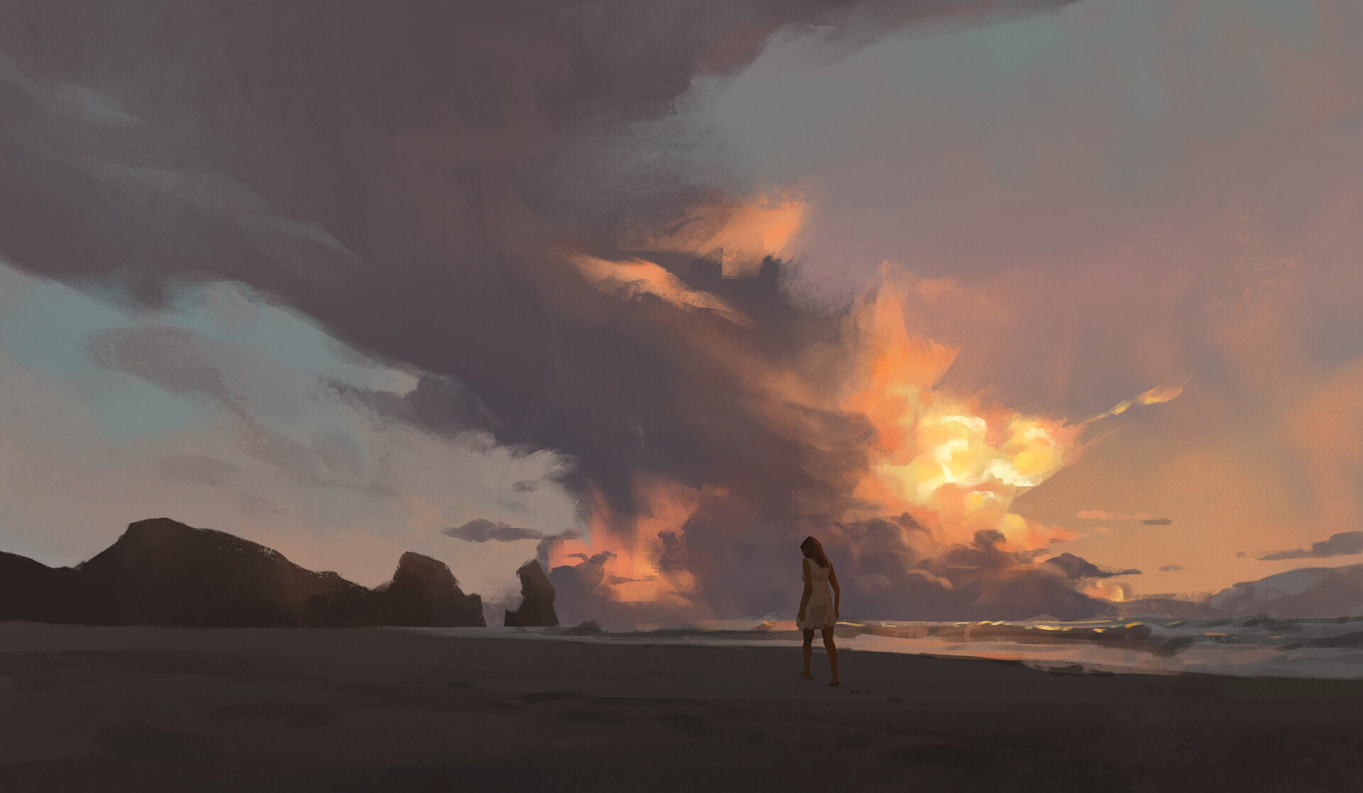 ArtStation - sunset clouds