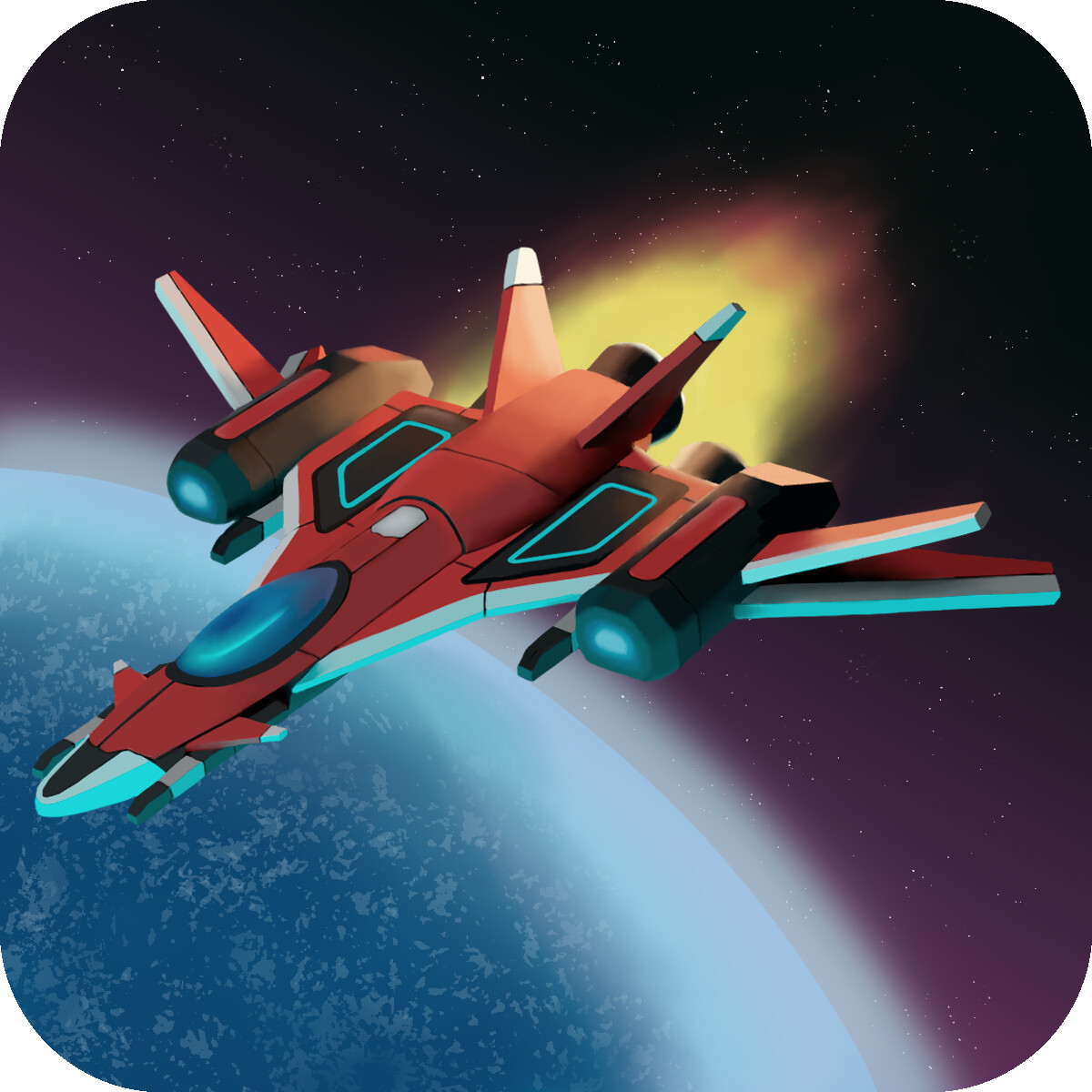 ArtStation - "Galaxy Destroyer" app icon for a mobile game