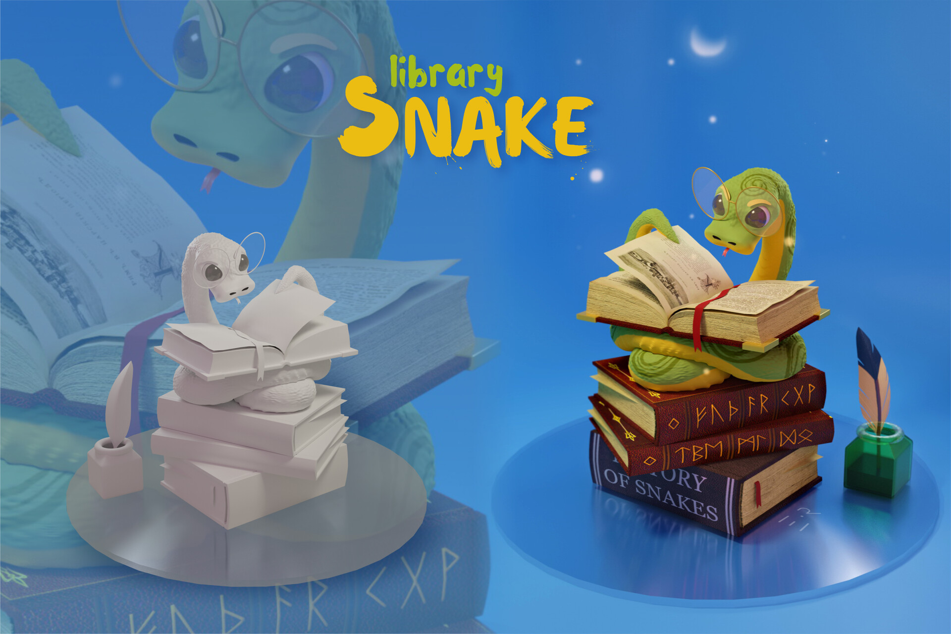 ArtStation - Library snake