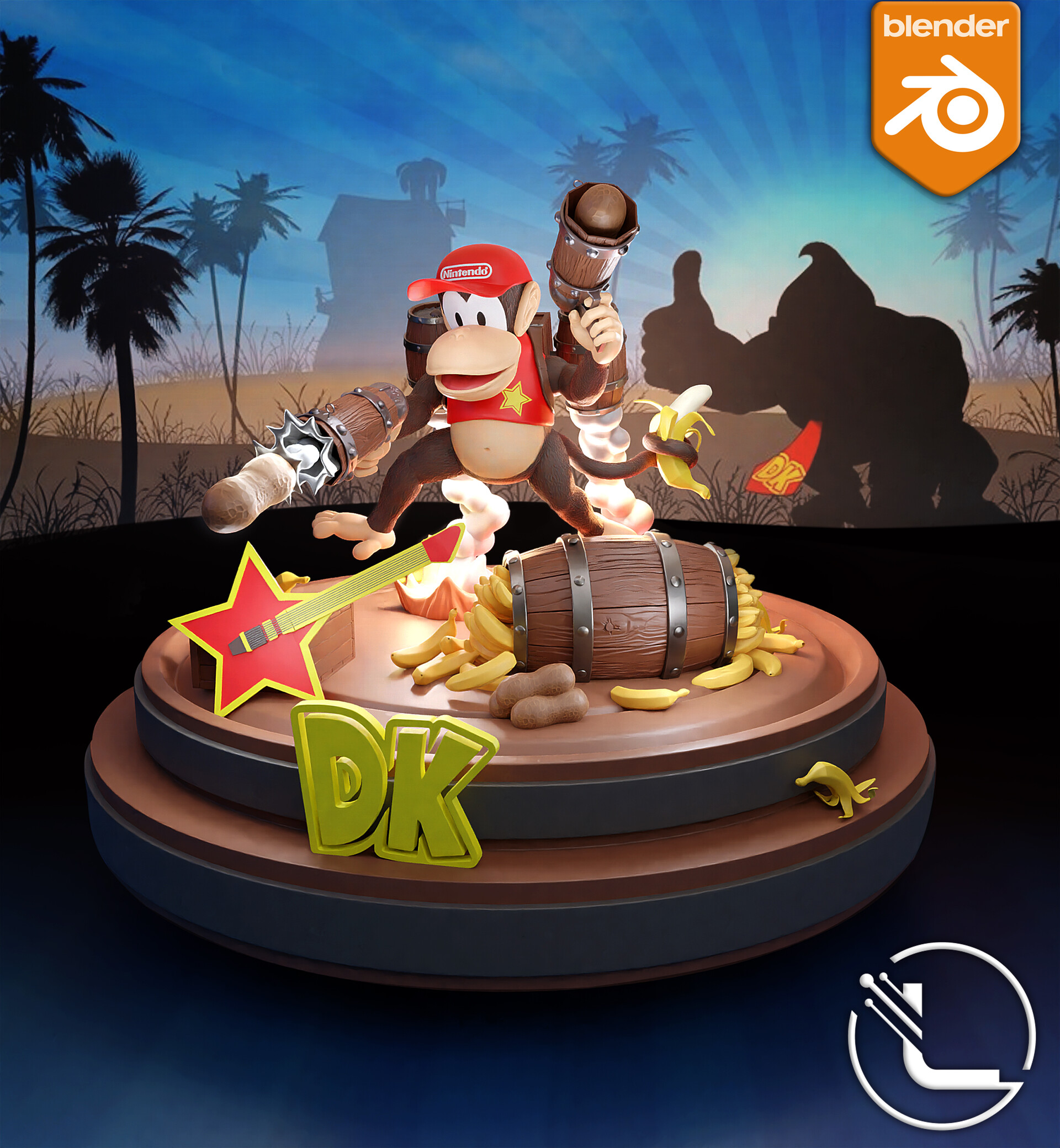 ArtStation - Escultura De Diddy Kong #TEAMBLENDER