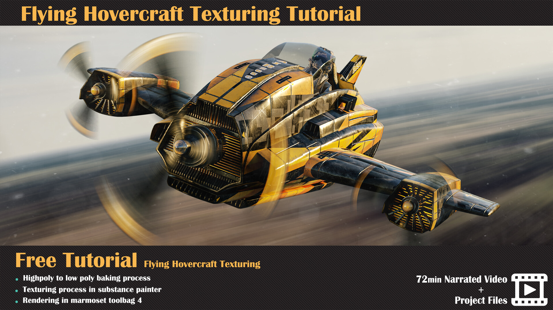 ArtStation - Free Tutorial - Flying Hovercraft Texturing