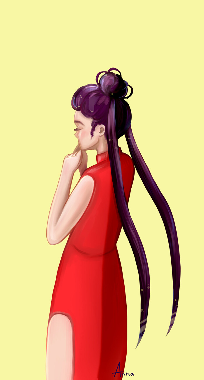 ArtStation - Girl in the red dress