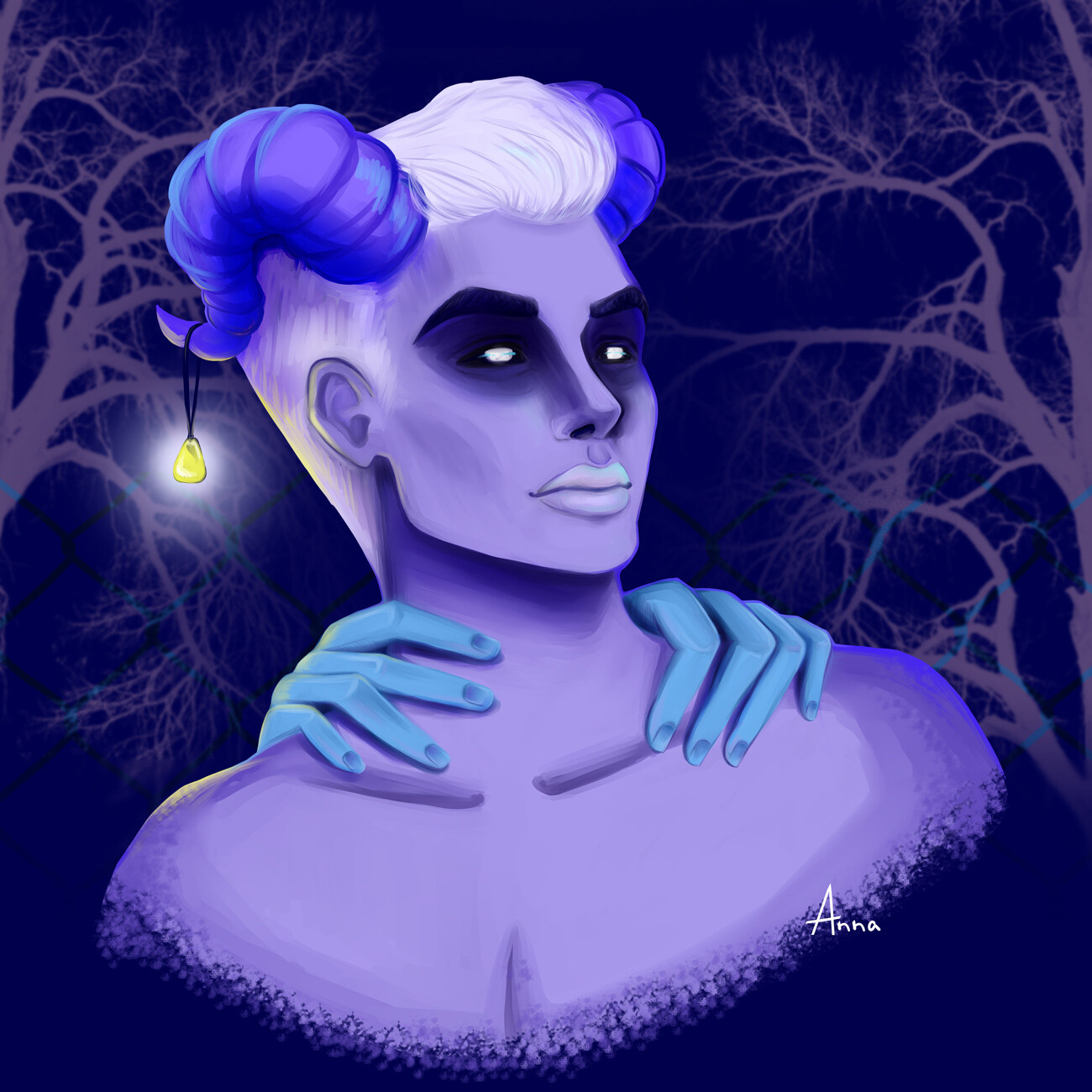 ArtStation - Male Faun in night forest