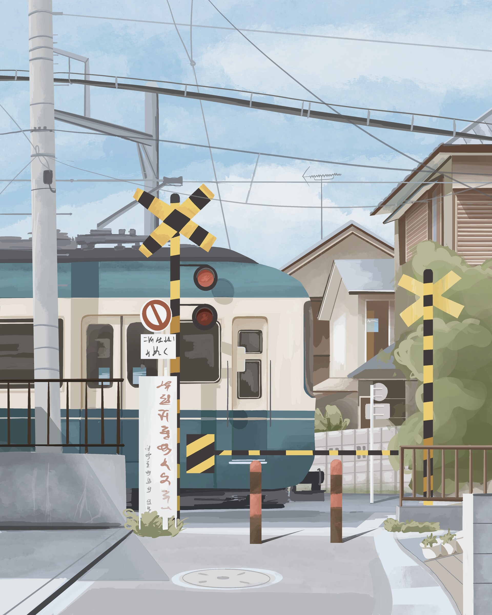 ArtStation - Railway Crossing