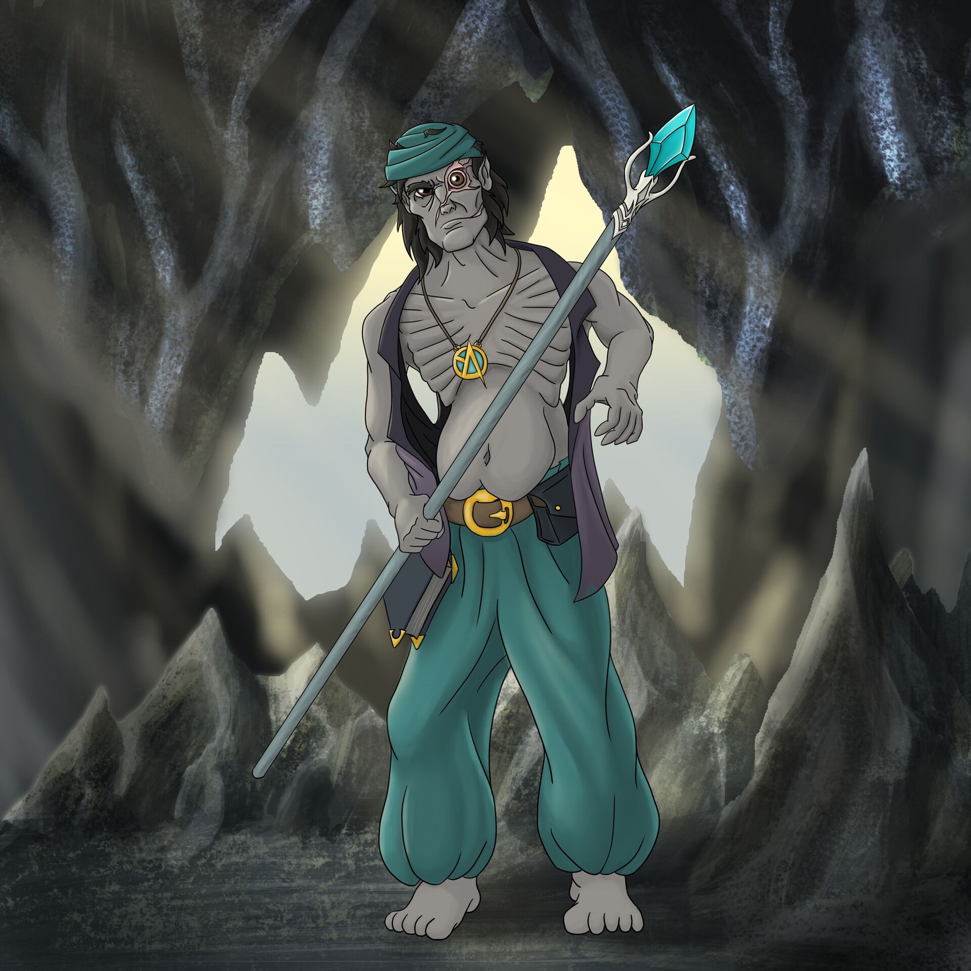 ArtStation - Half-orc mad wizard