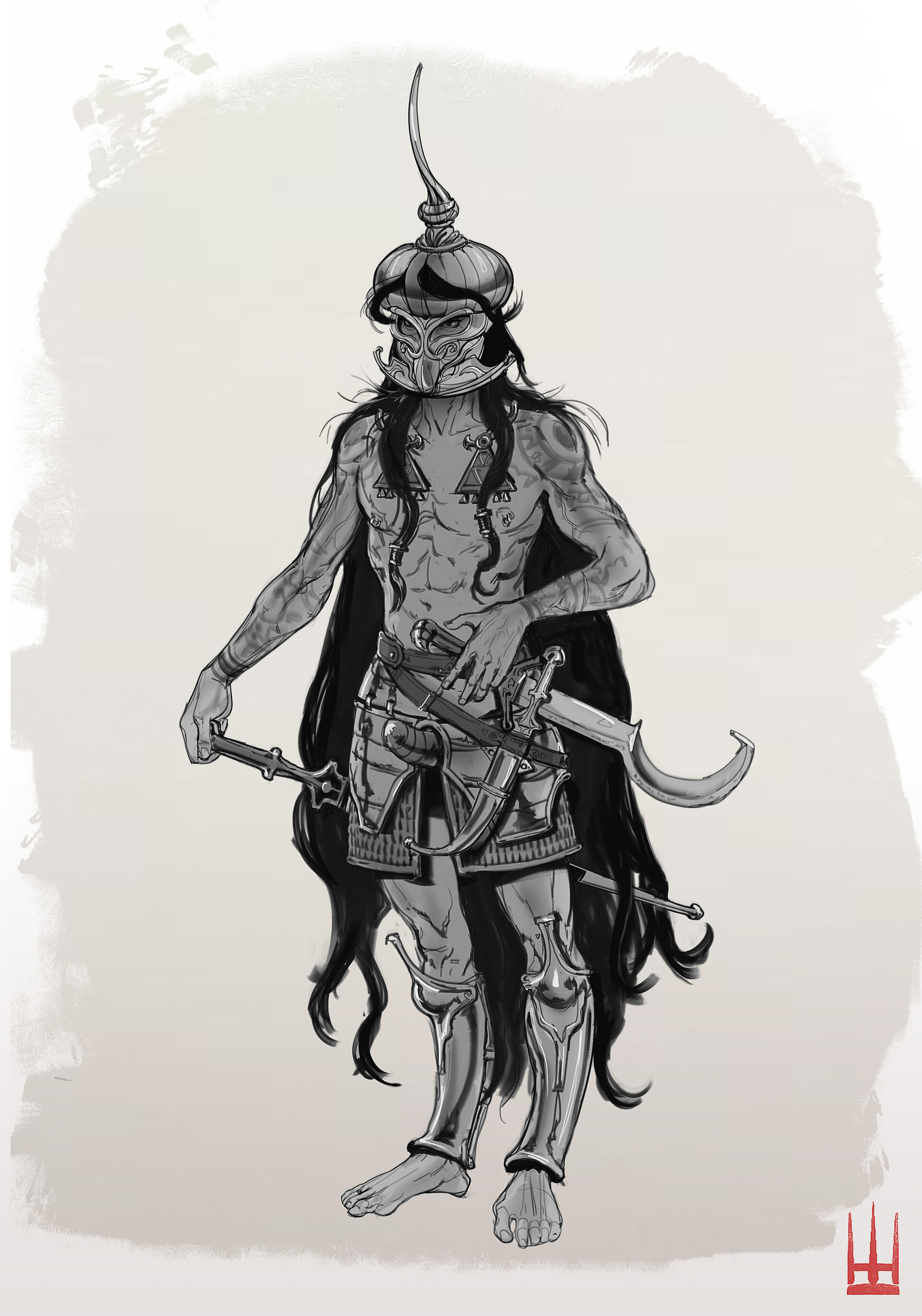 ArtStation - Amazigh warrior sketch