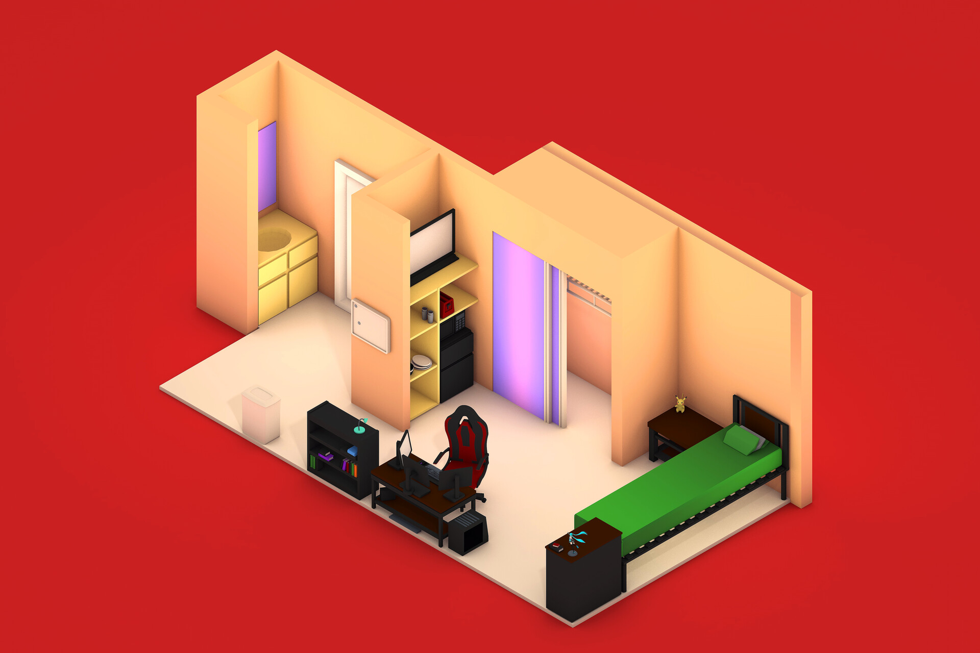 ArtStation - Low Poly Room