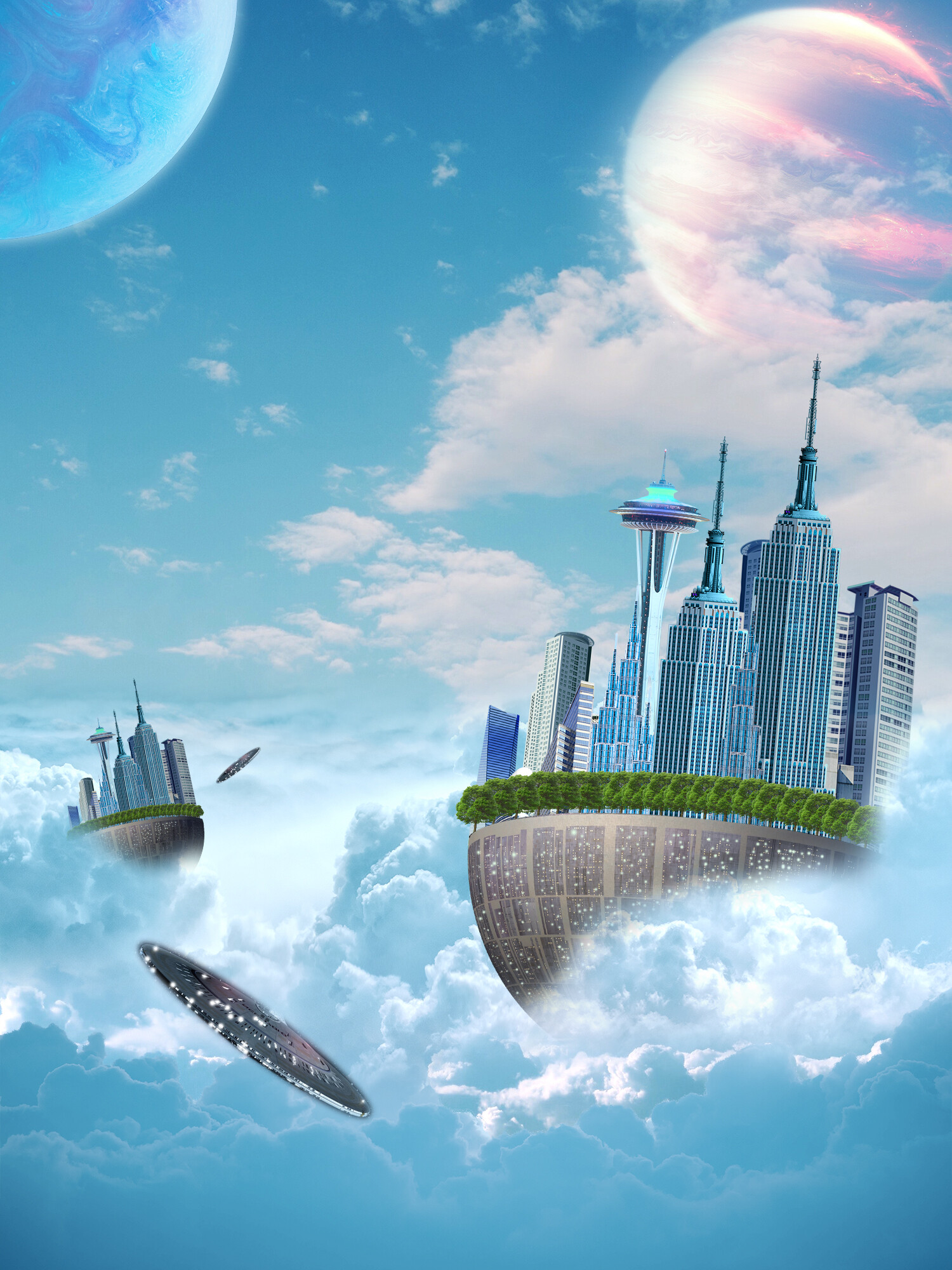 ArtStation - Space Cloud CIty