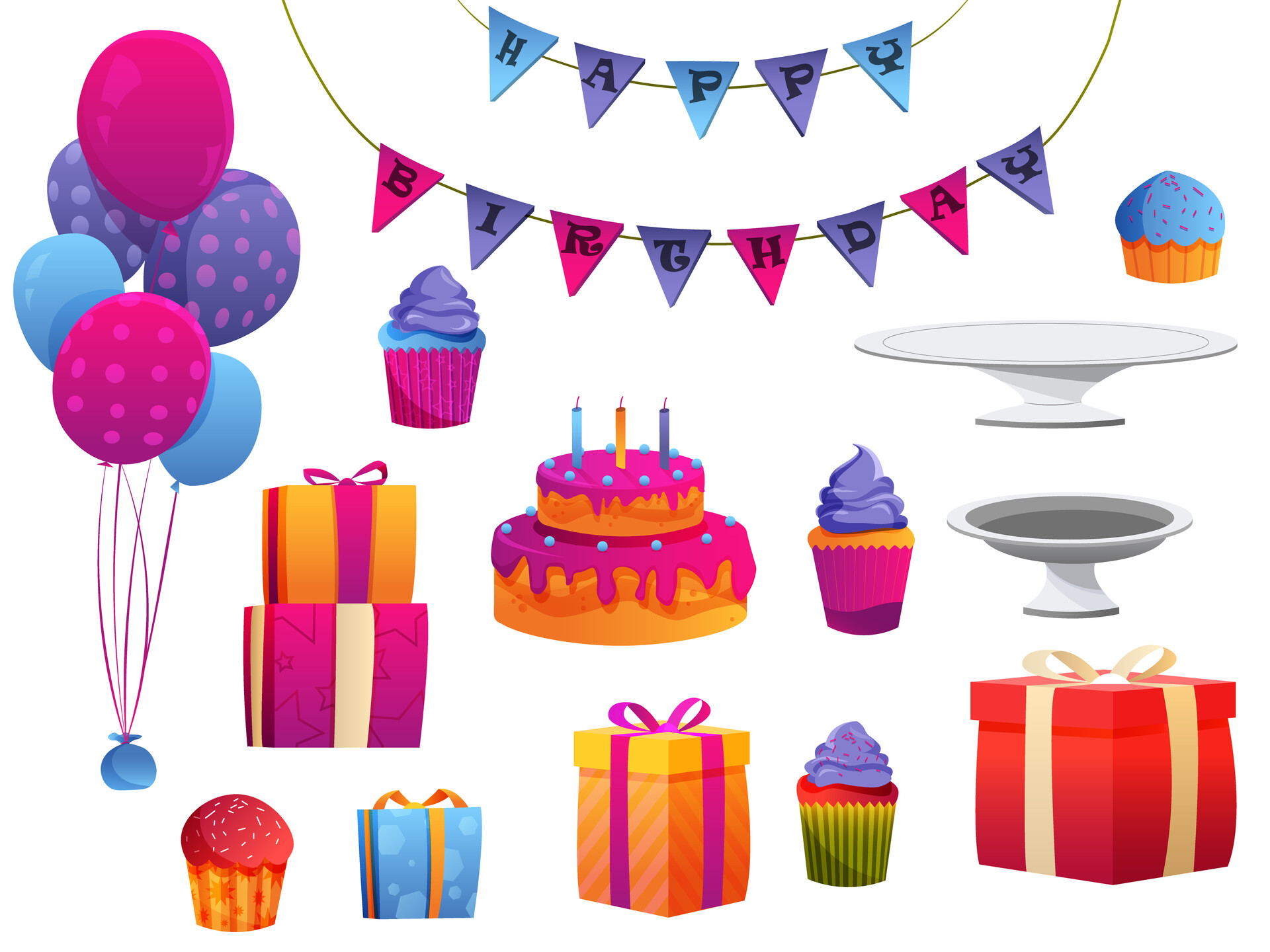 ArtStation - Happy Birthday objects set