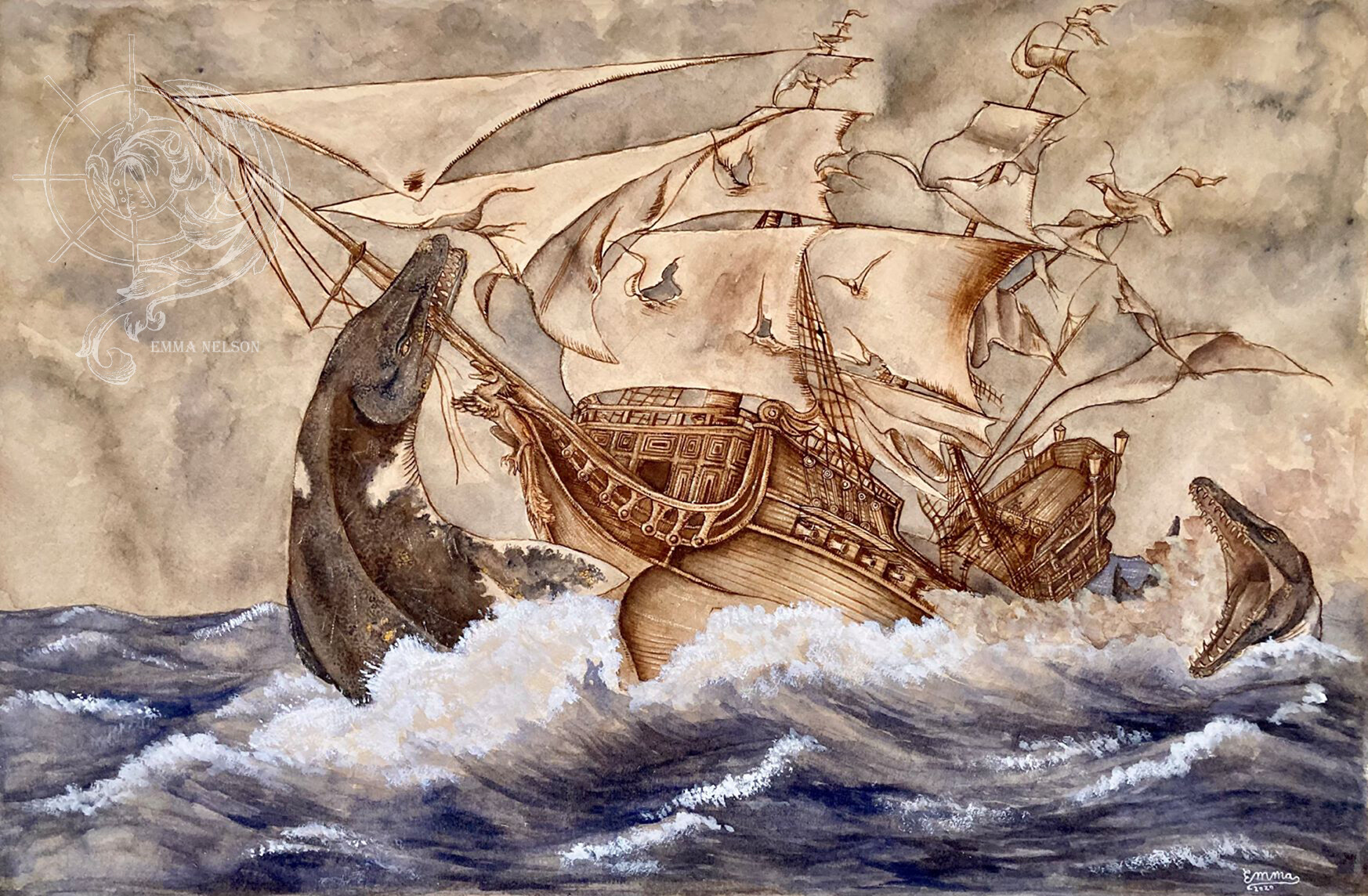 ArtStation - Mosasaurs attack