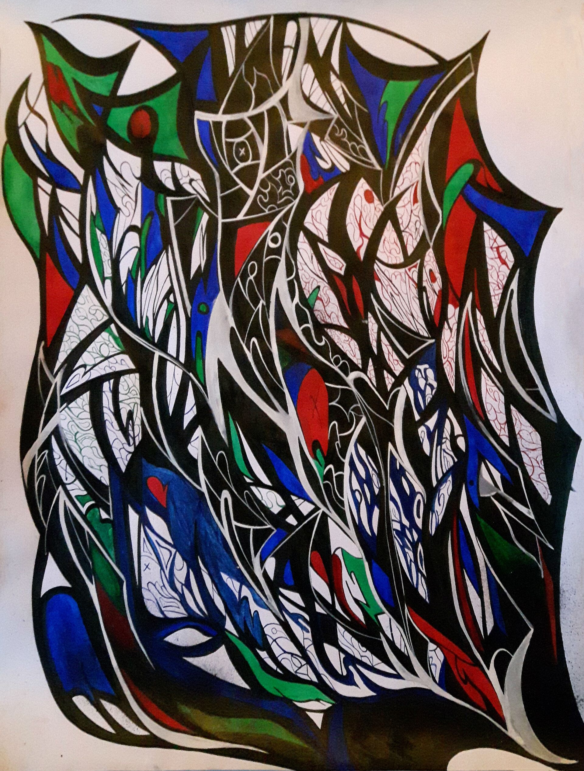 ArtStation - Ghost Trails - Ink and Acrylic