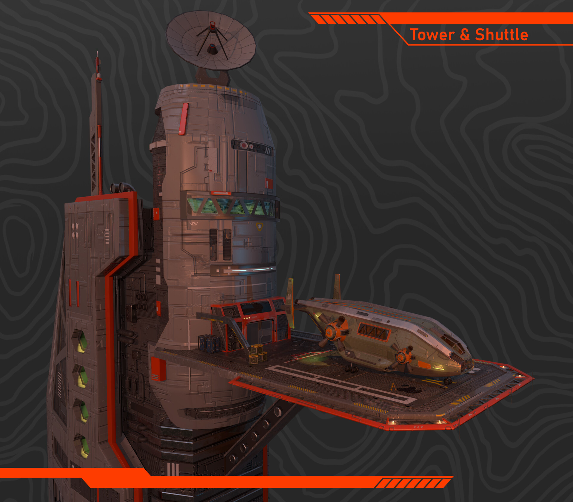 ArtStation - SciFi Shuttle&Tower