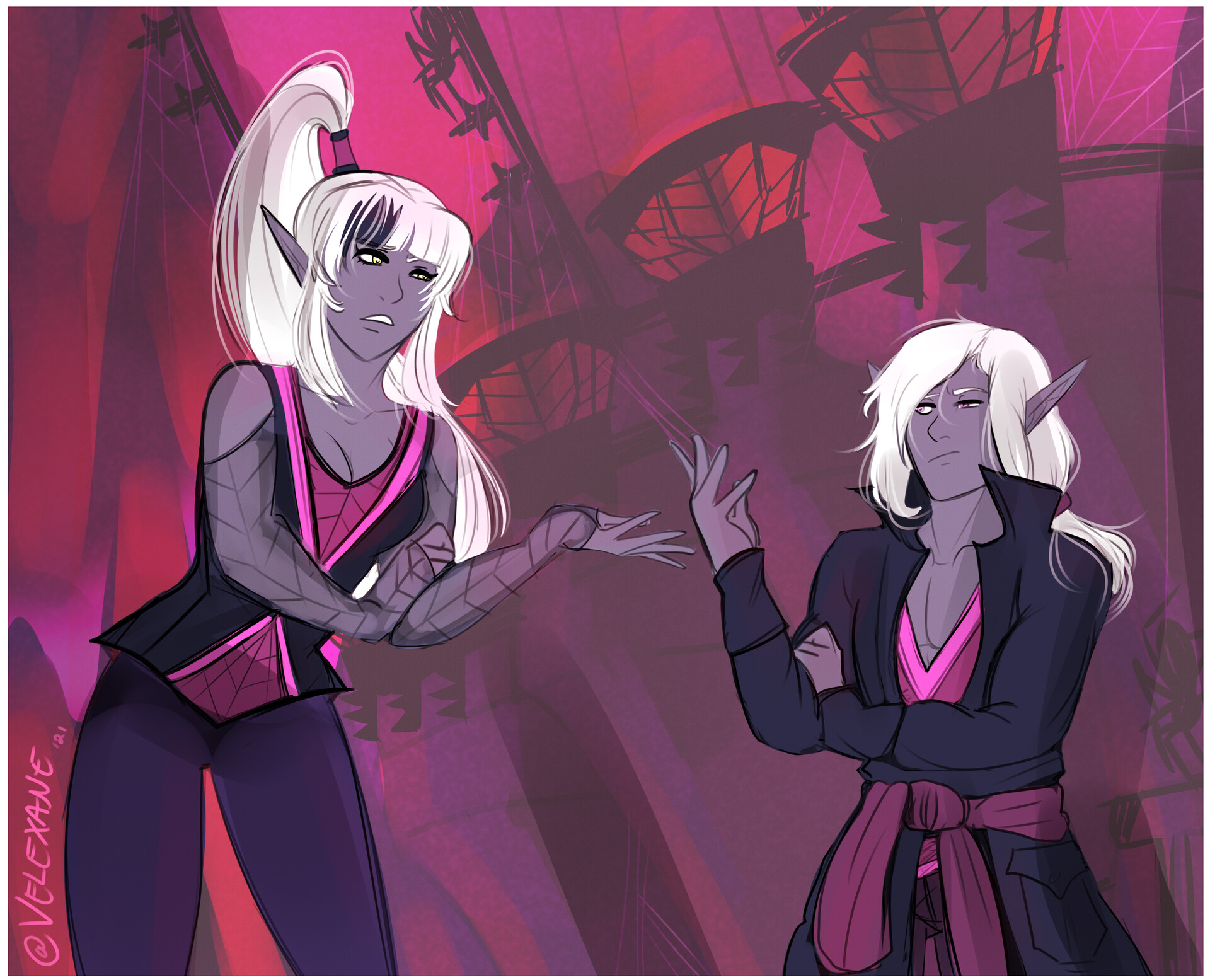 ArtStation - Drow siblings in Menzoberranzan