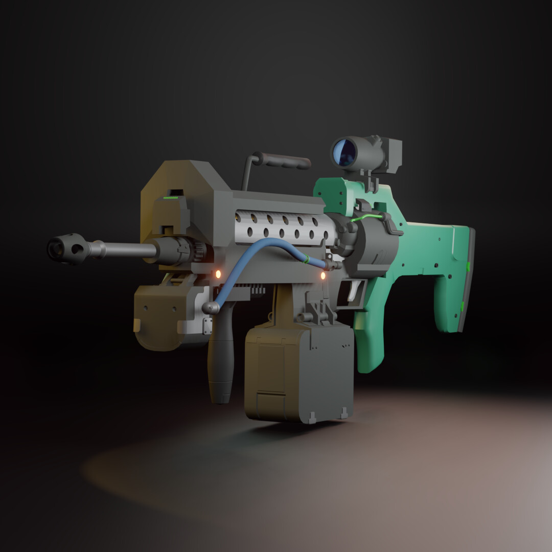 ArtStation - detailed Gun draft