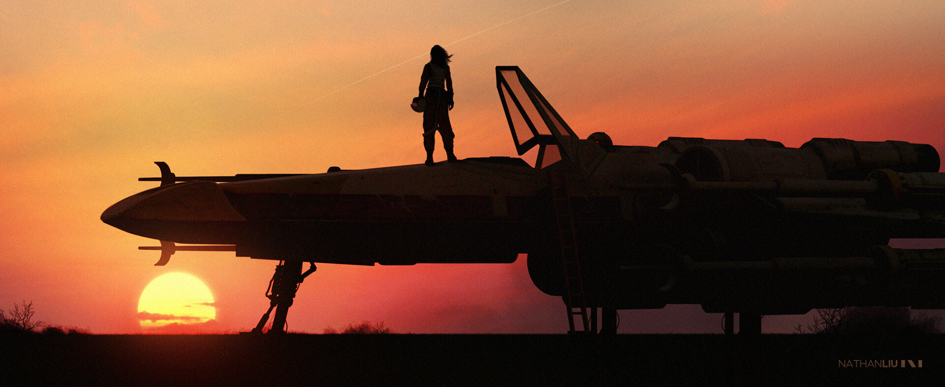 ArtStation - X-Wing Pilot Sunset