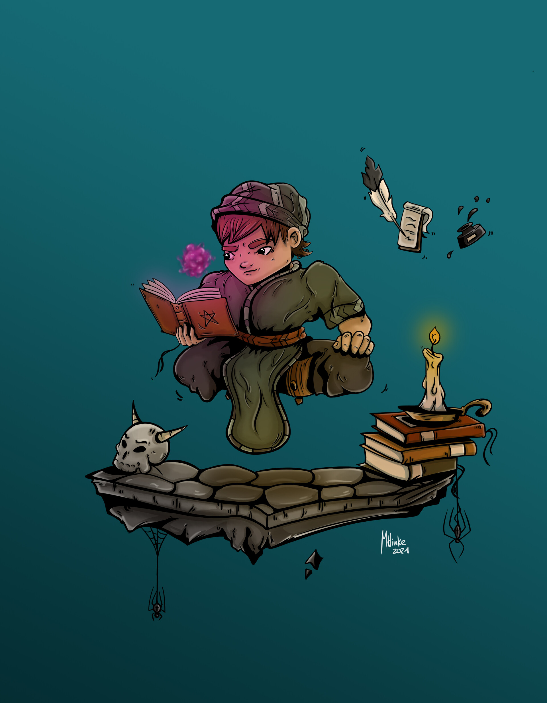 ArtStation - Cartoon Magician - Little wizarding sholar