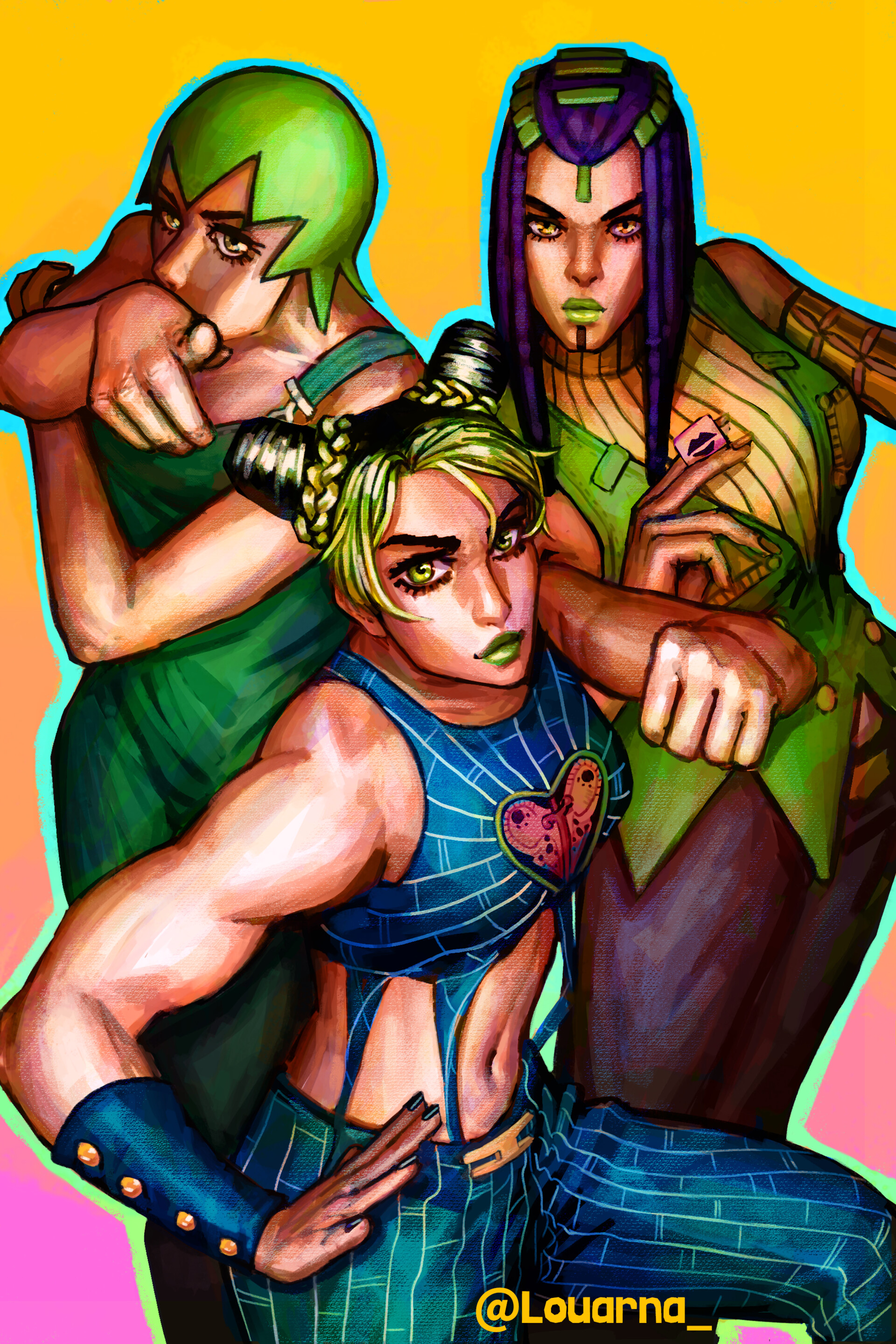 Artstation Fan Art Of Jolyne Foo Fighter And Hermes