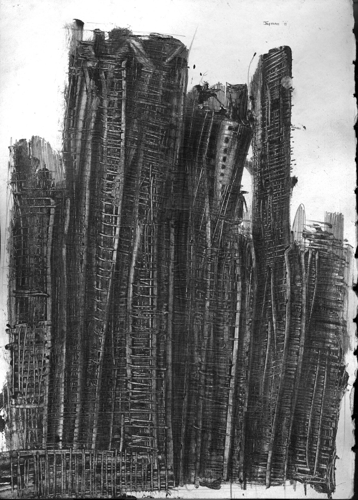 Jay Hurst - Ex-Cathedra series - experimental drawings