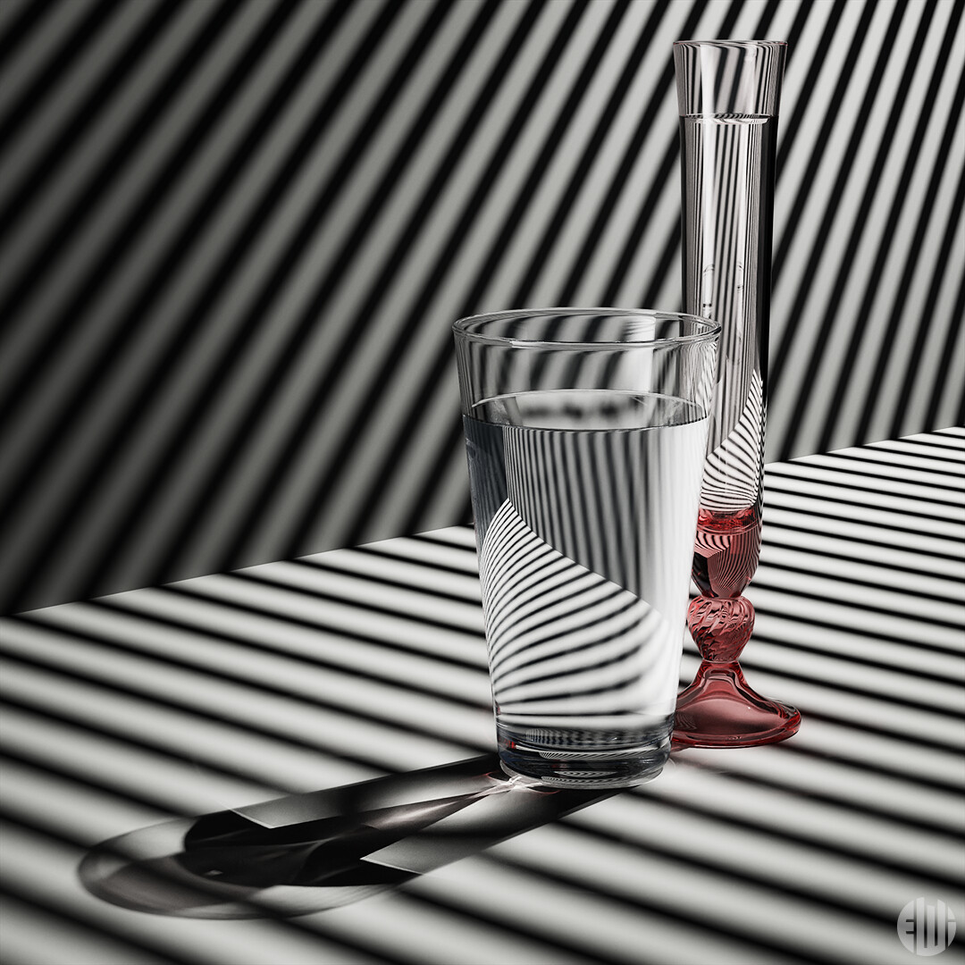 ArtStation - 3D Striped Refraction and Caustics