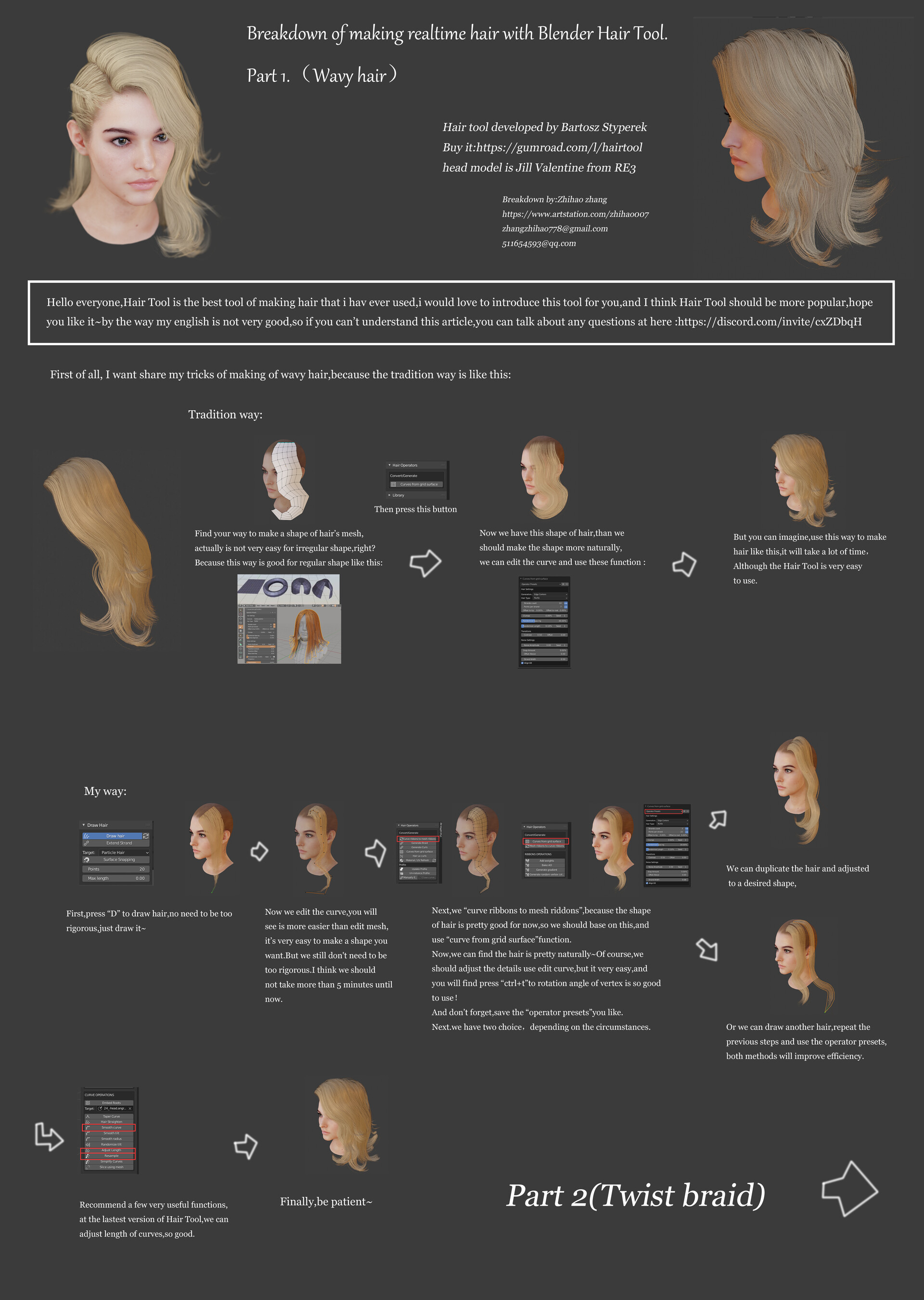 Zhang zhihao - Breakdown of making realtime hair with Blender Hair Tool