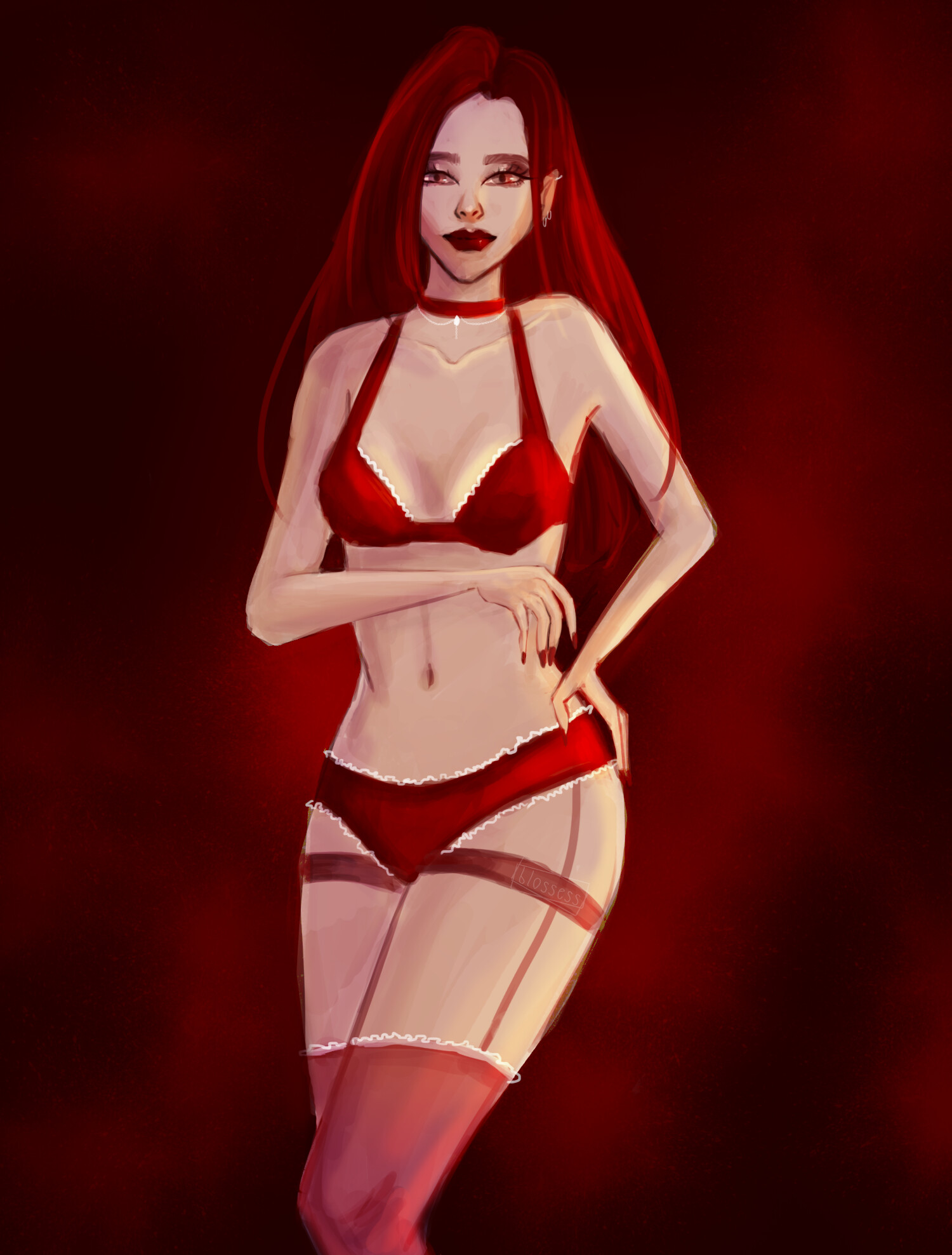 ArtStation - a girl in erotic red