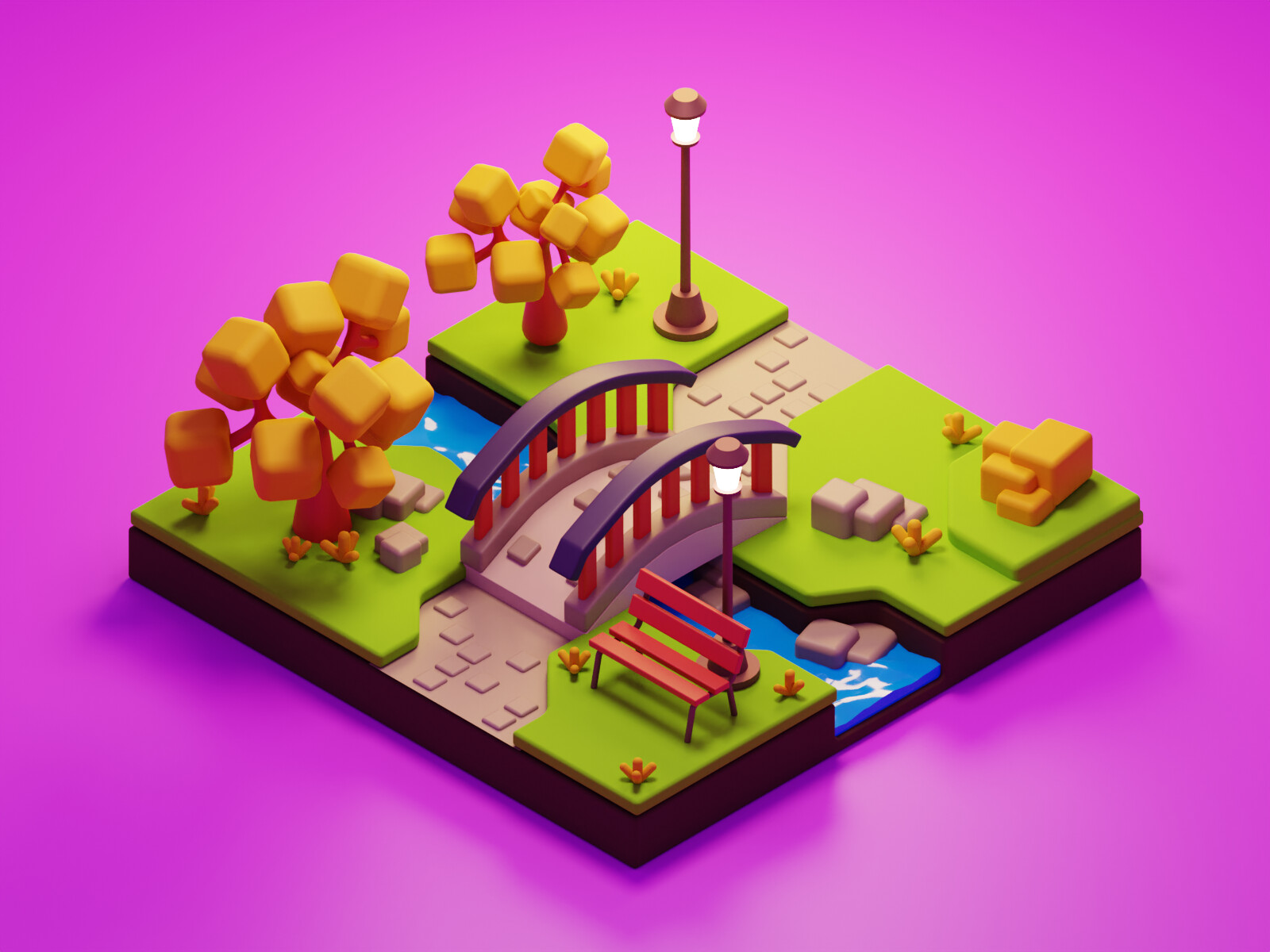 ArtStation - Low poly park