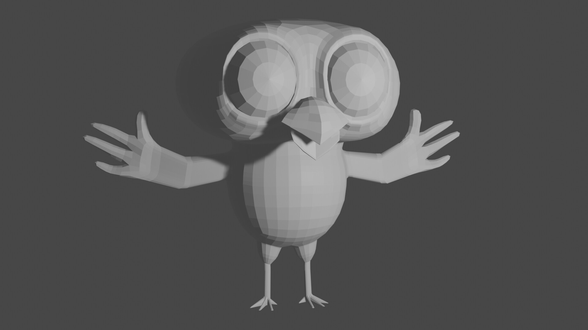 Camila - Low Poly Owl 3D Model in Blender (Tris: 6540)