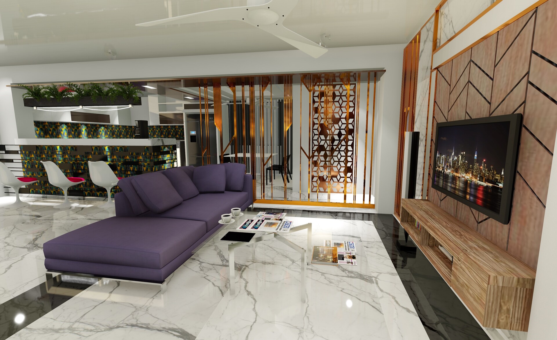 ArtStation - INTERIOR DESIGN VISUALISATION CONCEPT OF LIVING ROOM AND ...