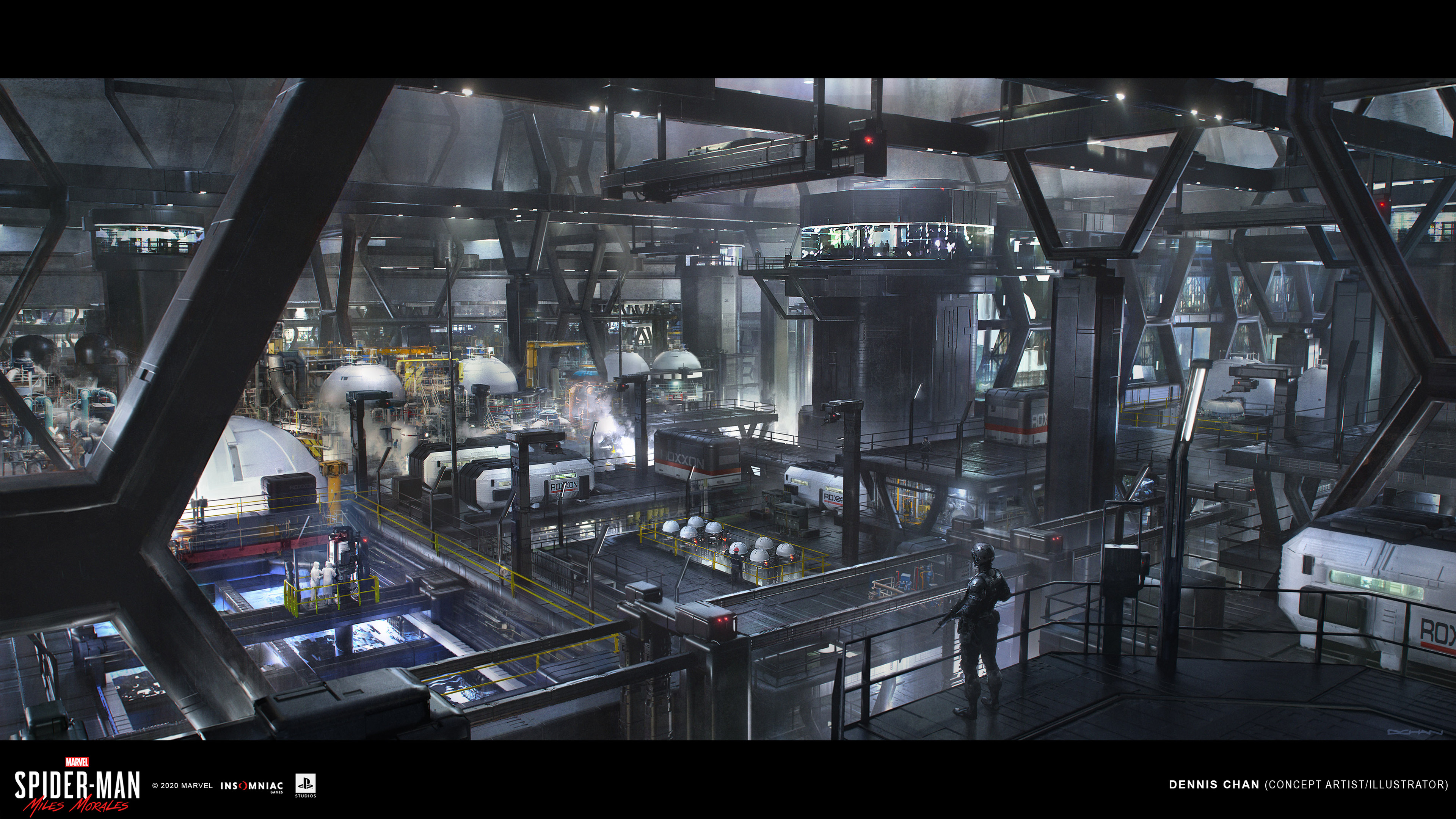 Dennis Chan - Spider-Man: Miles Morales PS5 Roxxon interior