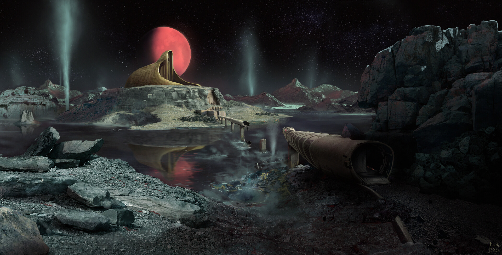 ArtStation - Civilization in Space - photobashing practice