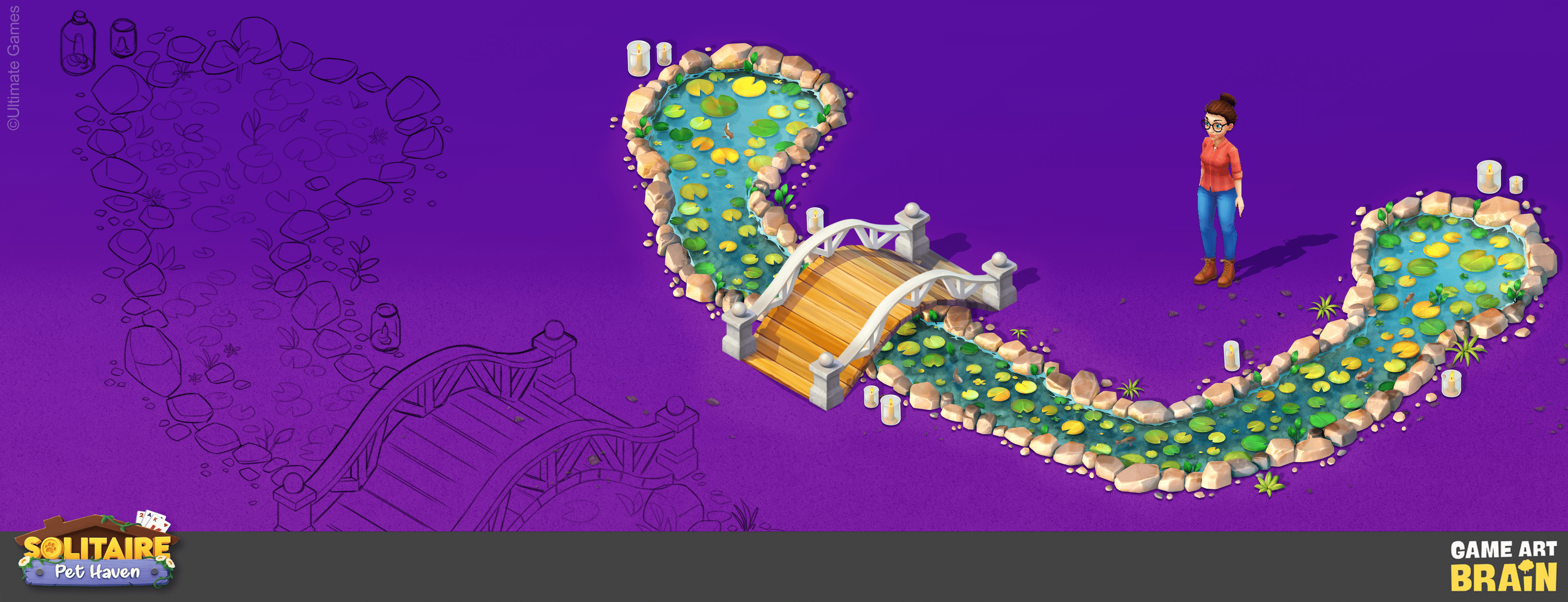 Game Art Brain - Creation & Consulting - Pet Haven Solitaire Structures