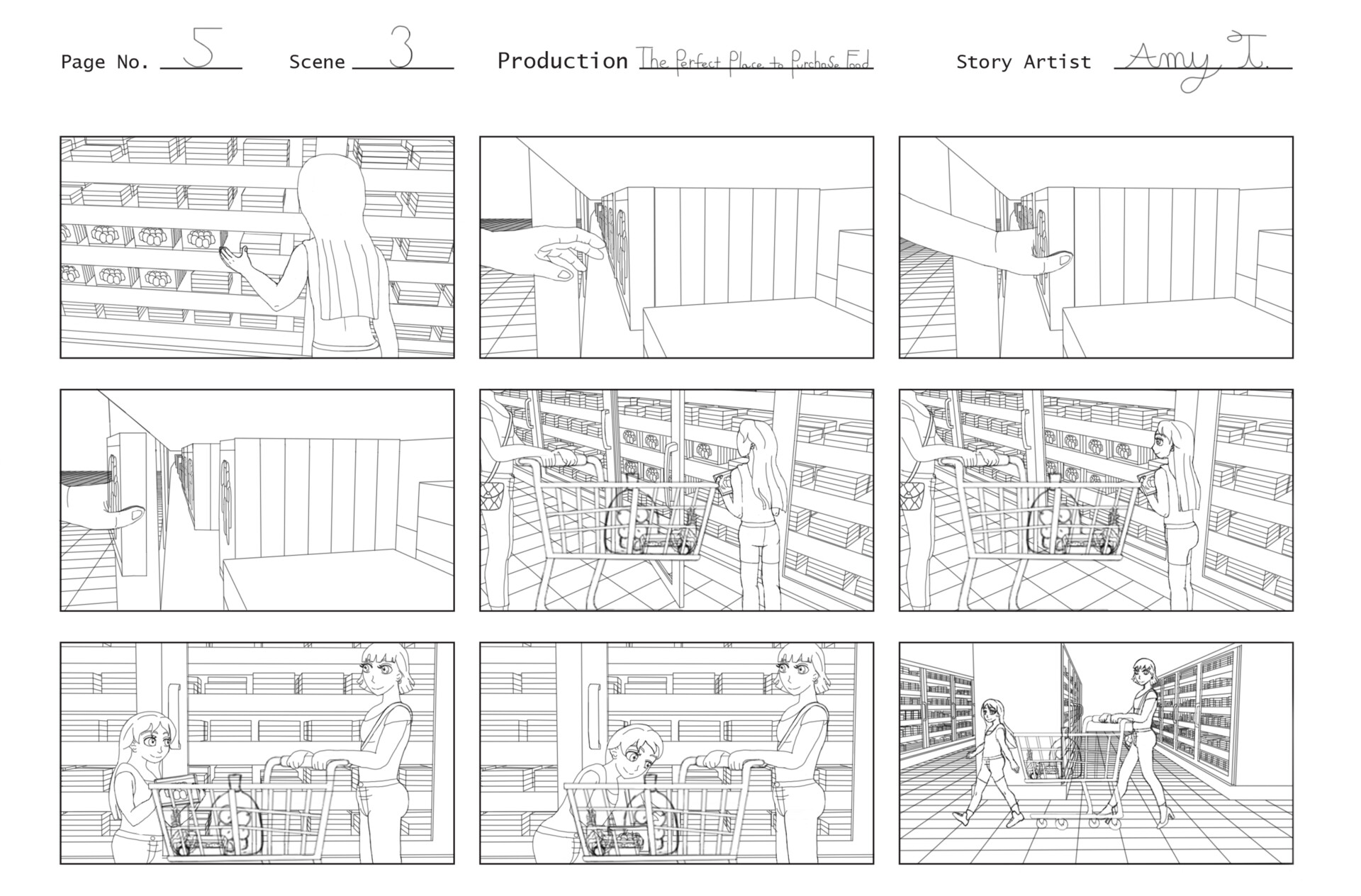 Amy Ann Trater - Grocery Store Storyboard