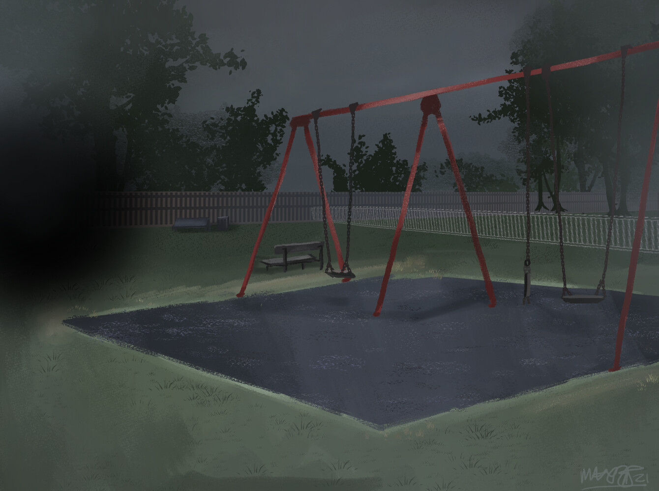 ArtStation - Playground liminal space painting