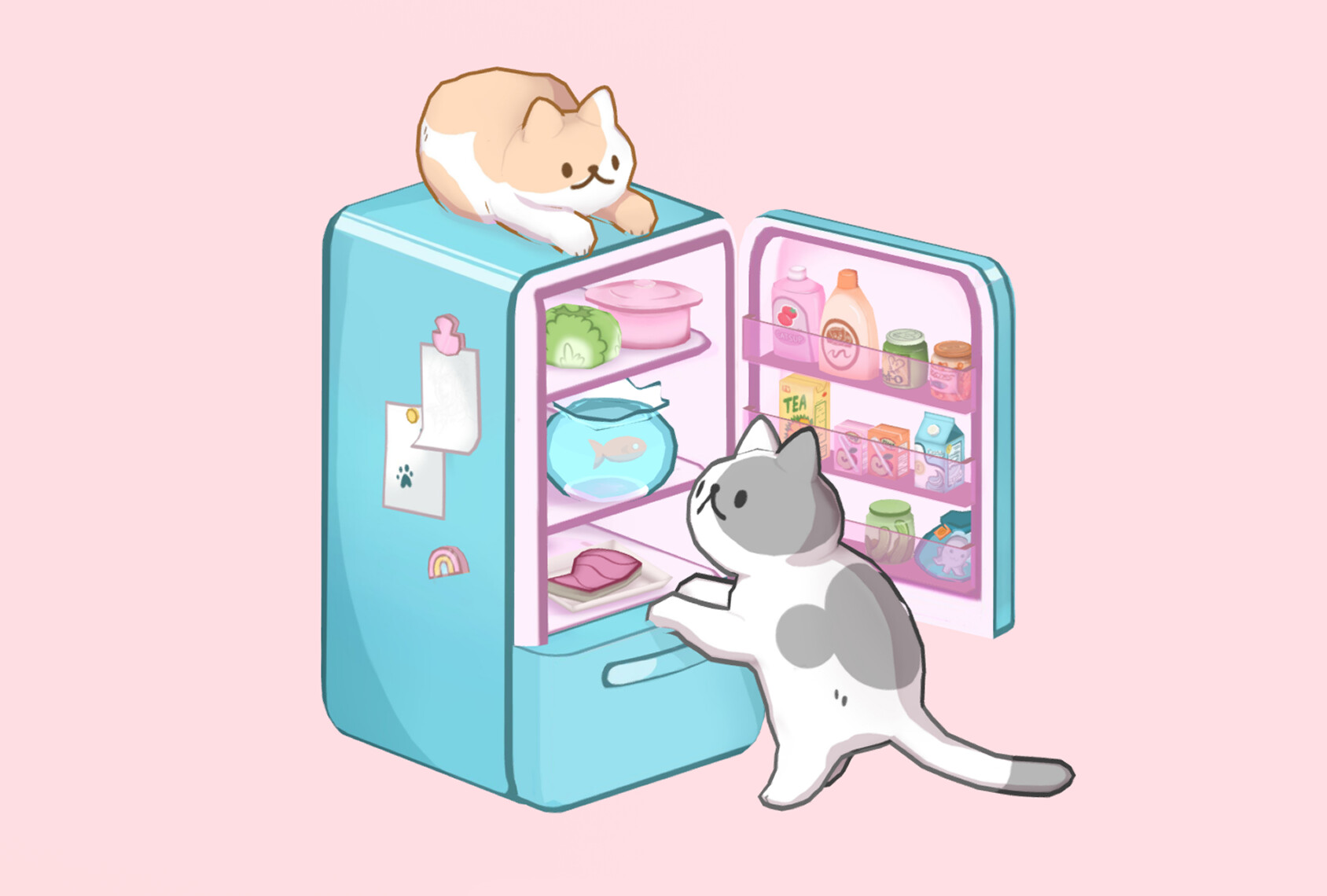 Lydia Hatcher - Cats Raid a Fridge