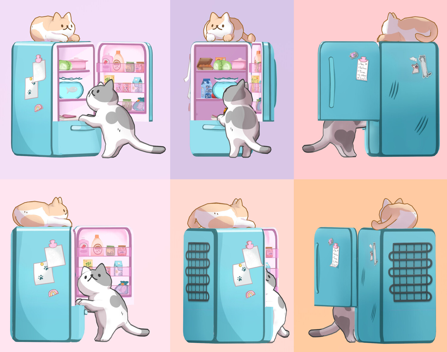 Lydia Hatcher - Cats Raid a Fridge