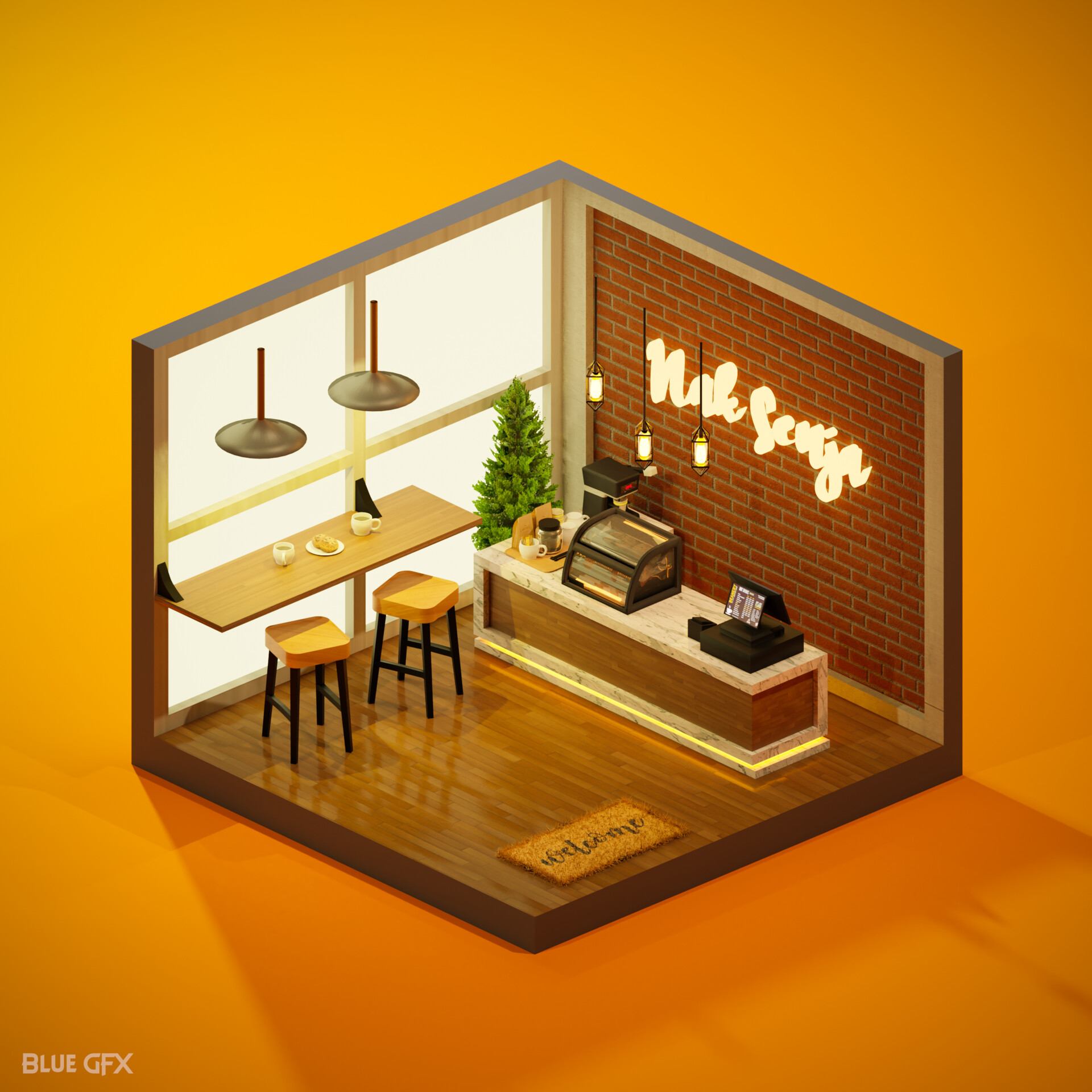 ArtStation - Isometric Cafe