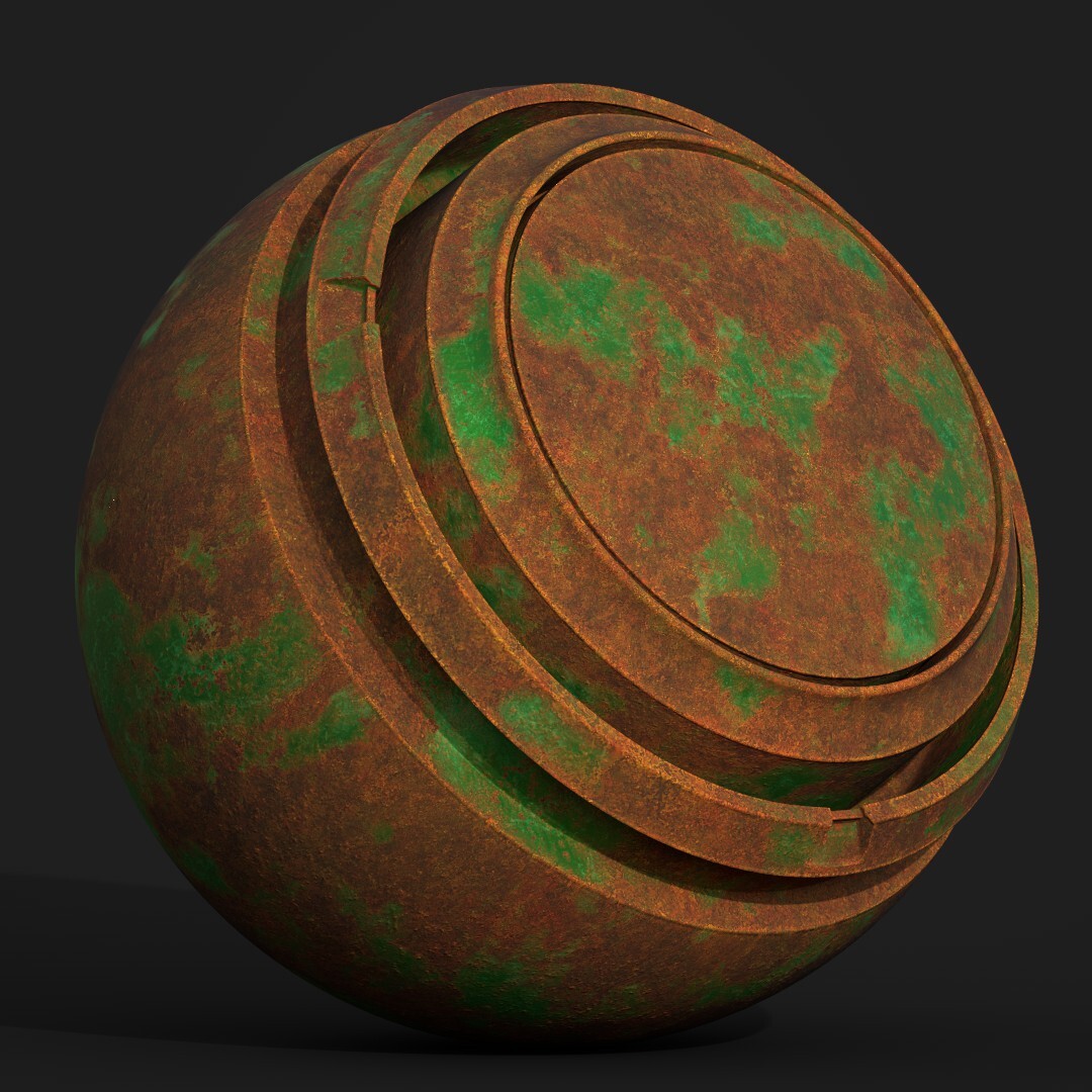 ArtStation - Rusty green metal