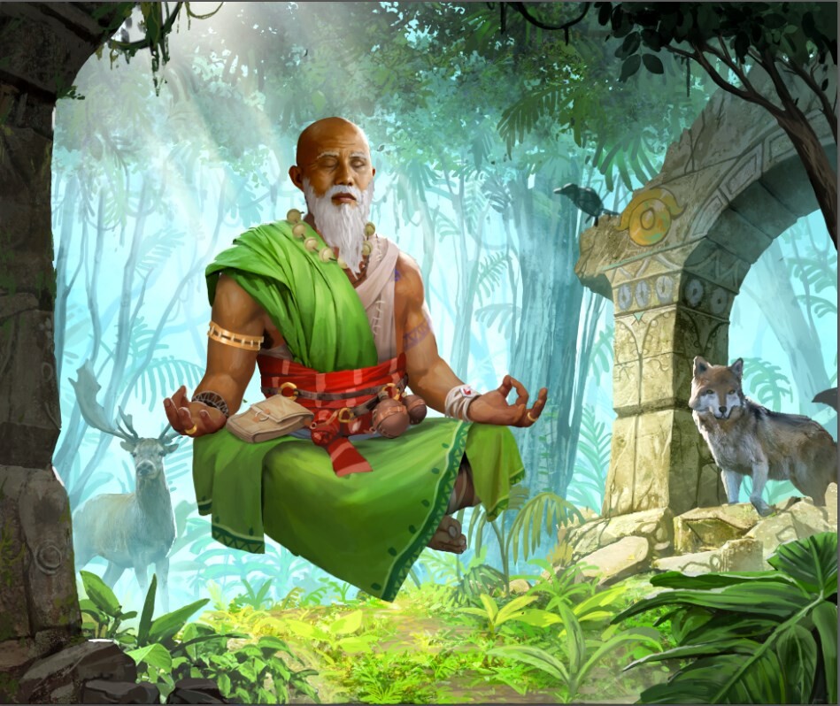 ArtStation - Monk meditation