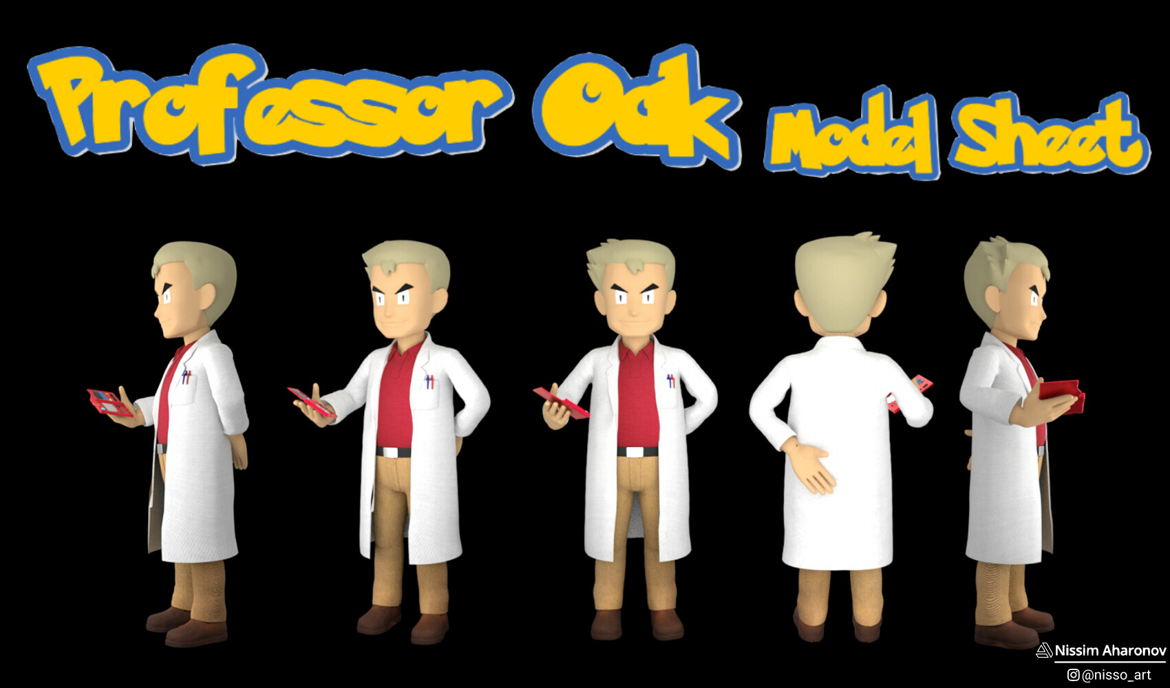ArtStation - PROFESSOR OAK model sheet