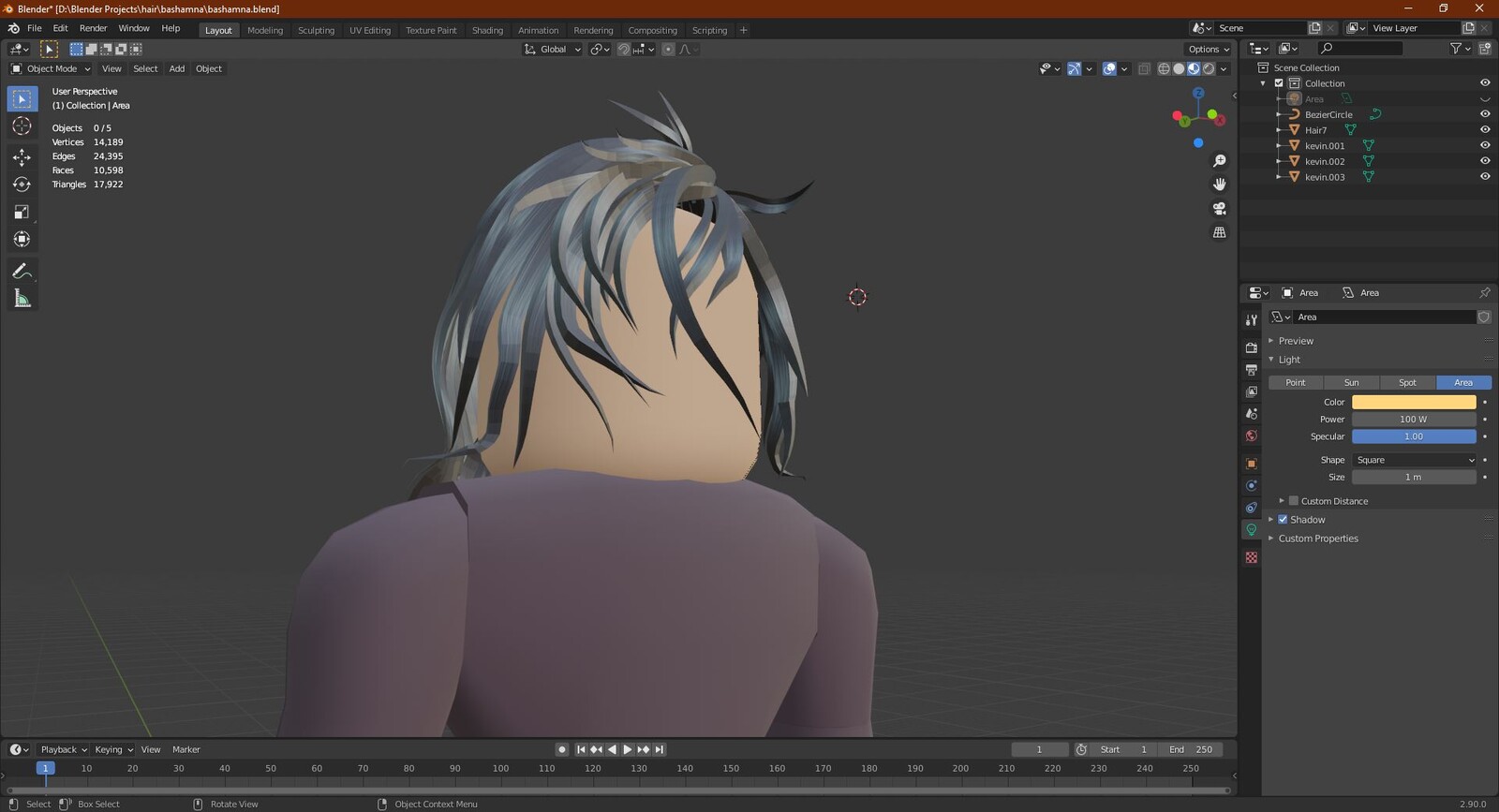 Sameera pathum - 3D Anime Hair Model For Roblox