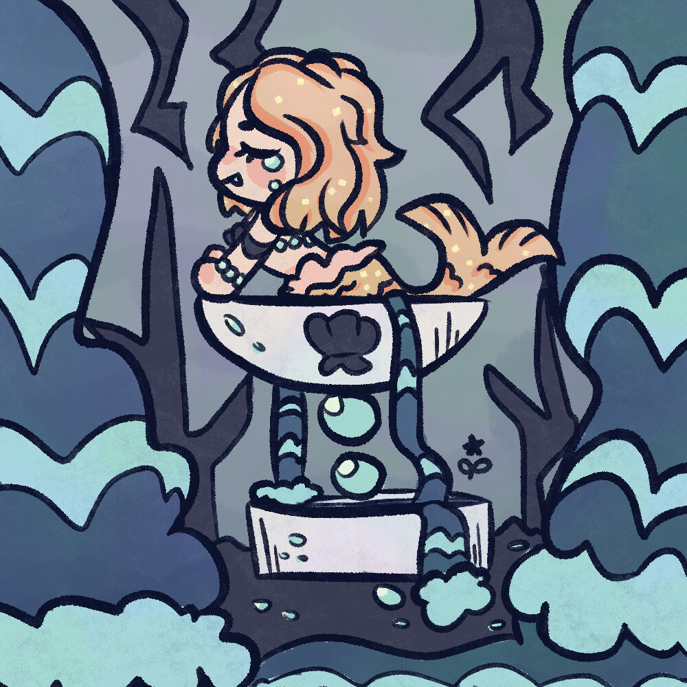 ArtStation - goldfish mermaid's pearly teardrops