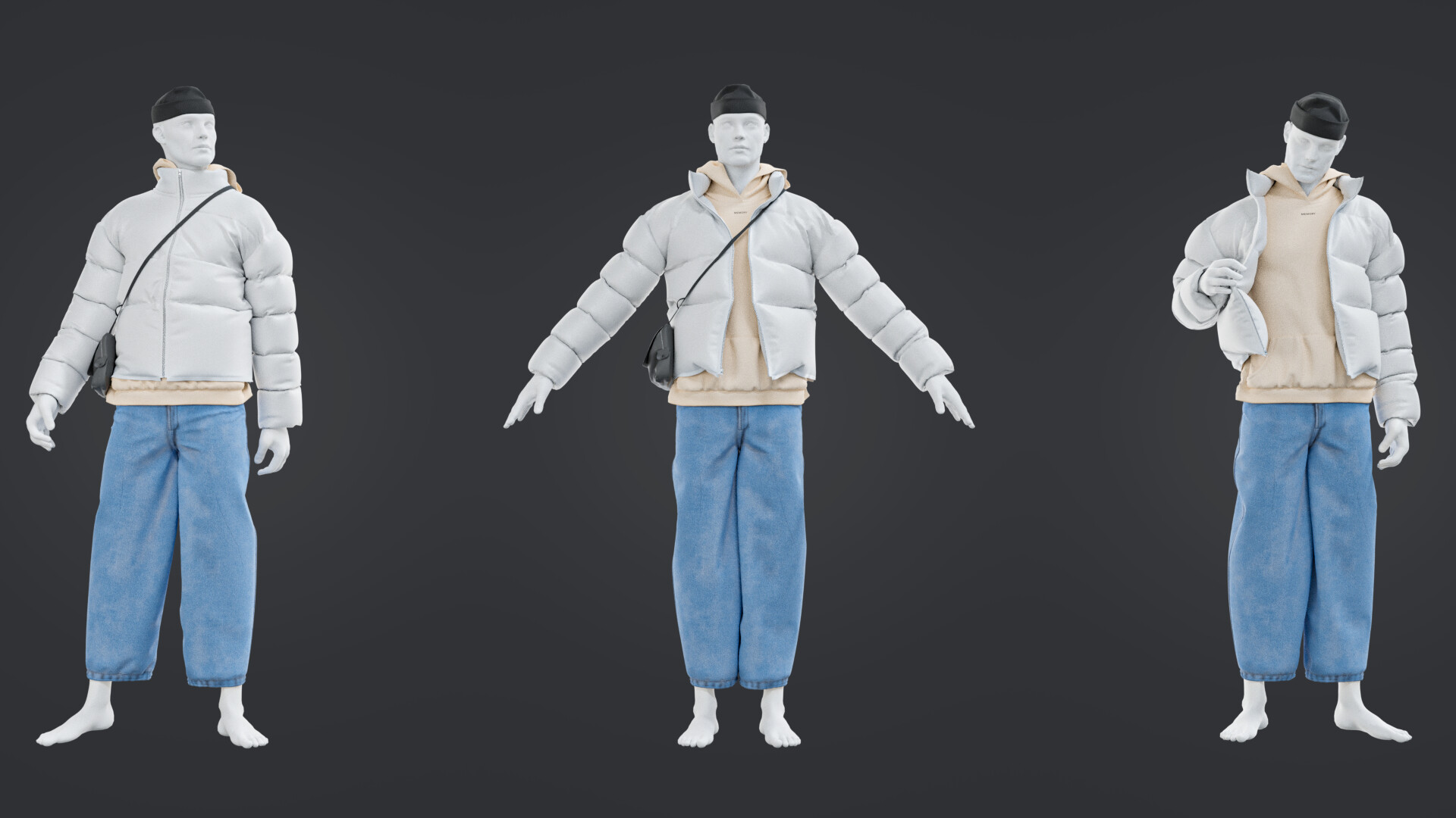 Ivan Savelev - Male streetwear outfit \ clothe simulation \ clothe animation video
