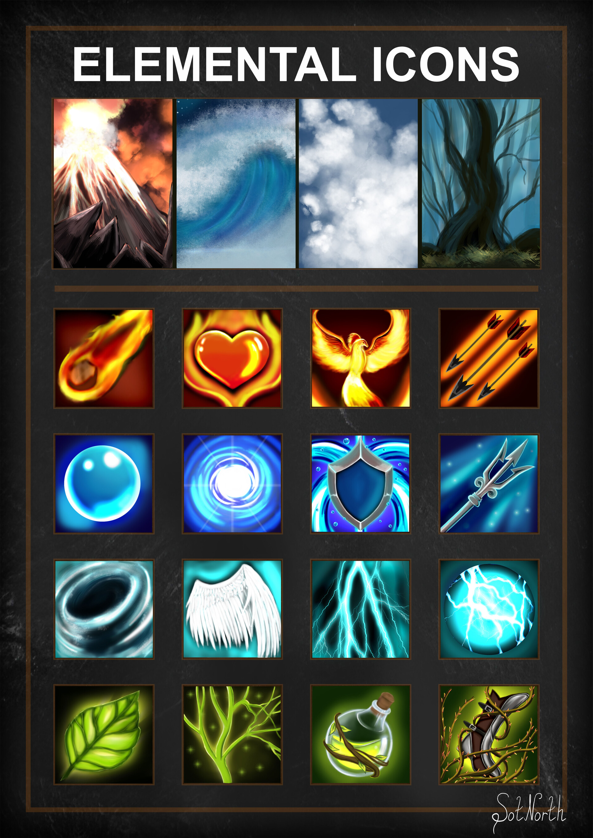 ArtStation - Elemental game icons