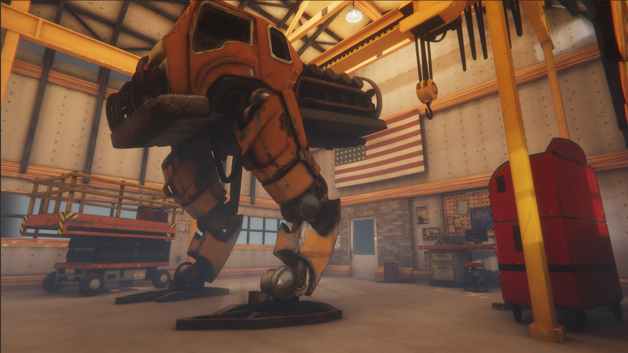 ArtStation - redneck mech mechanic garage scene