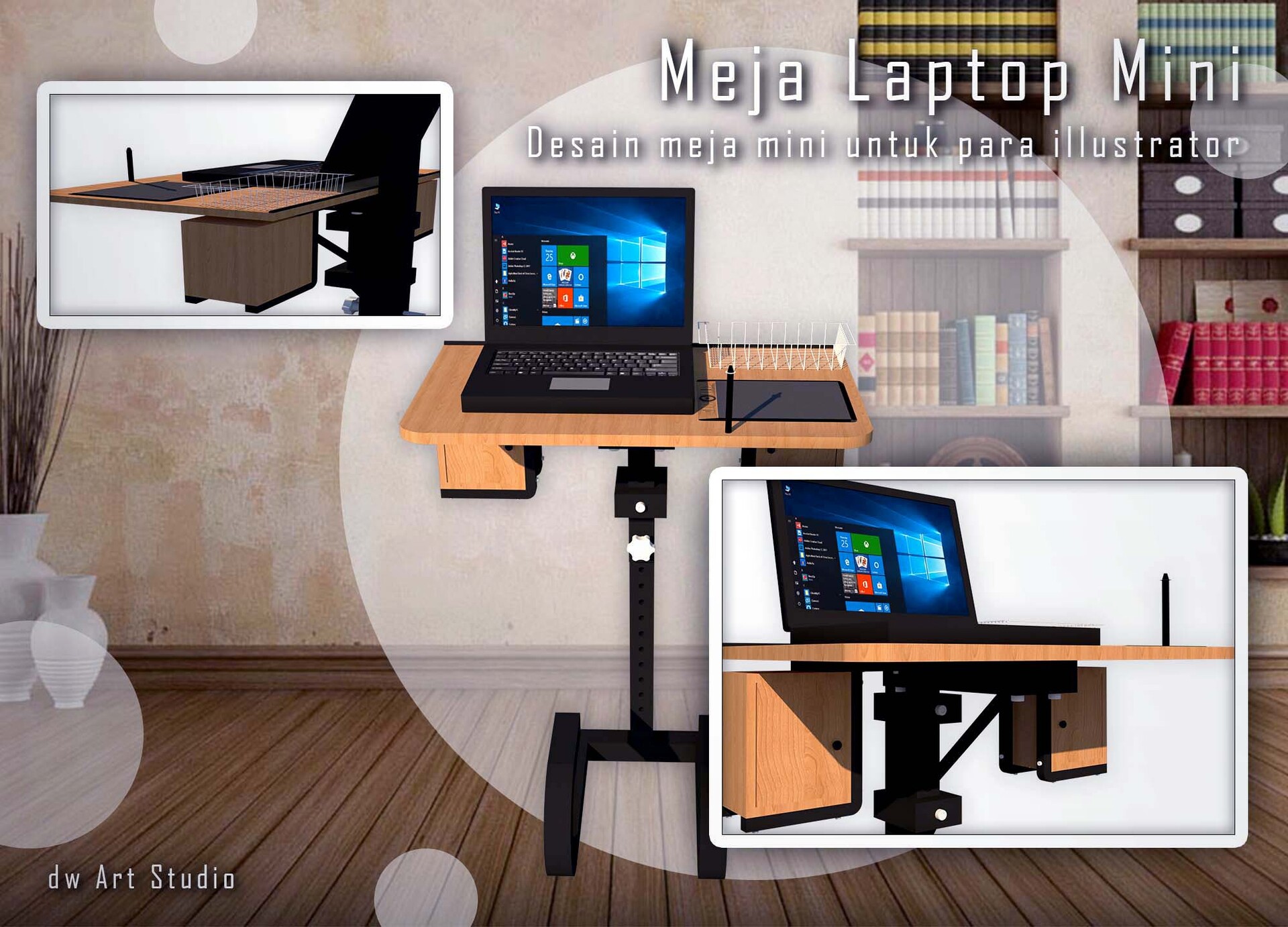 ArtStation - Meja Laptop Illustrator Mini